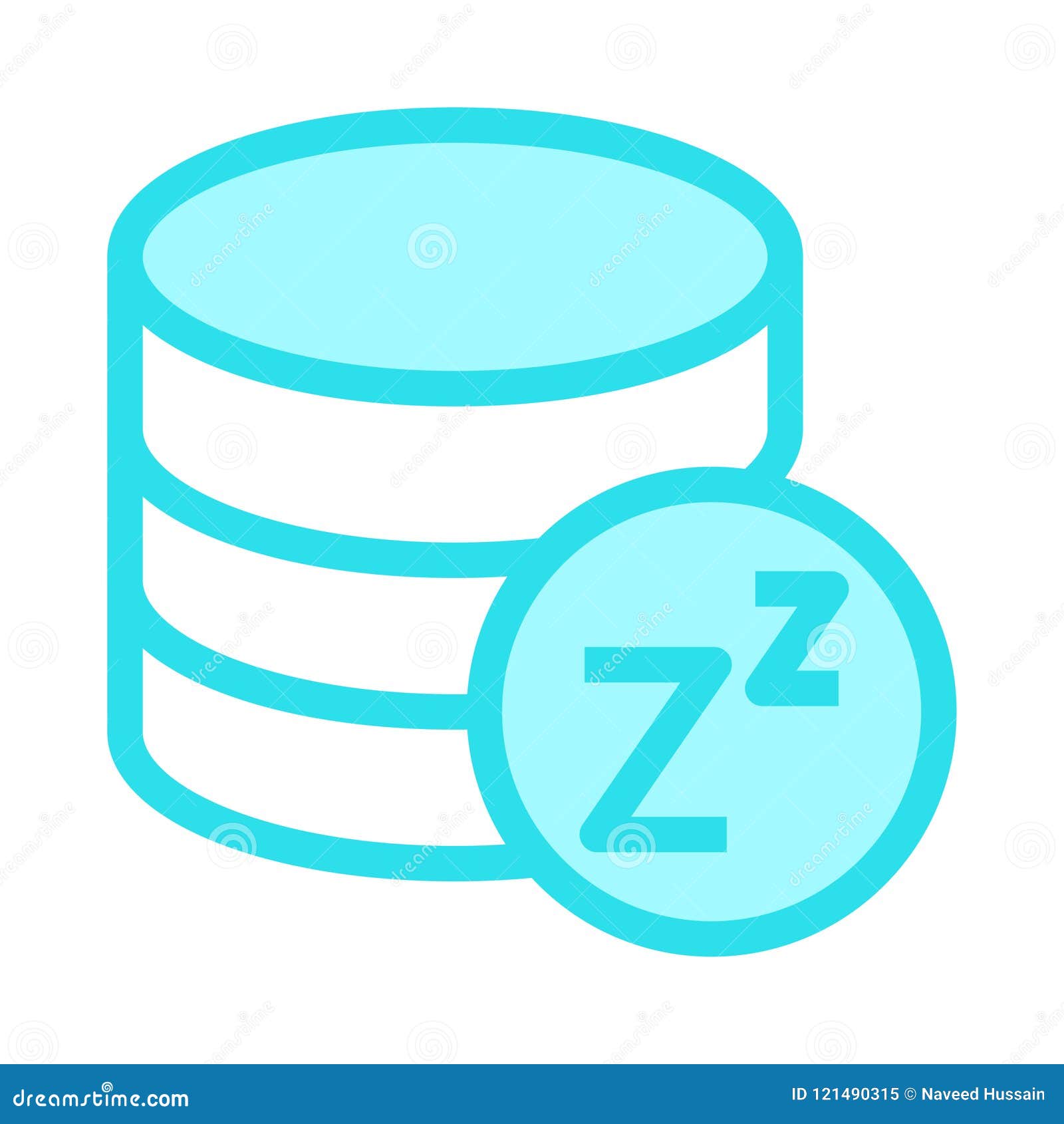 Linha De Cor ícone Do Sono Do Base De Dados Ilustração Stock ...