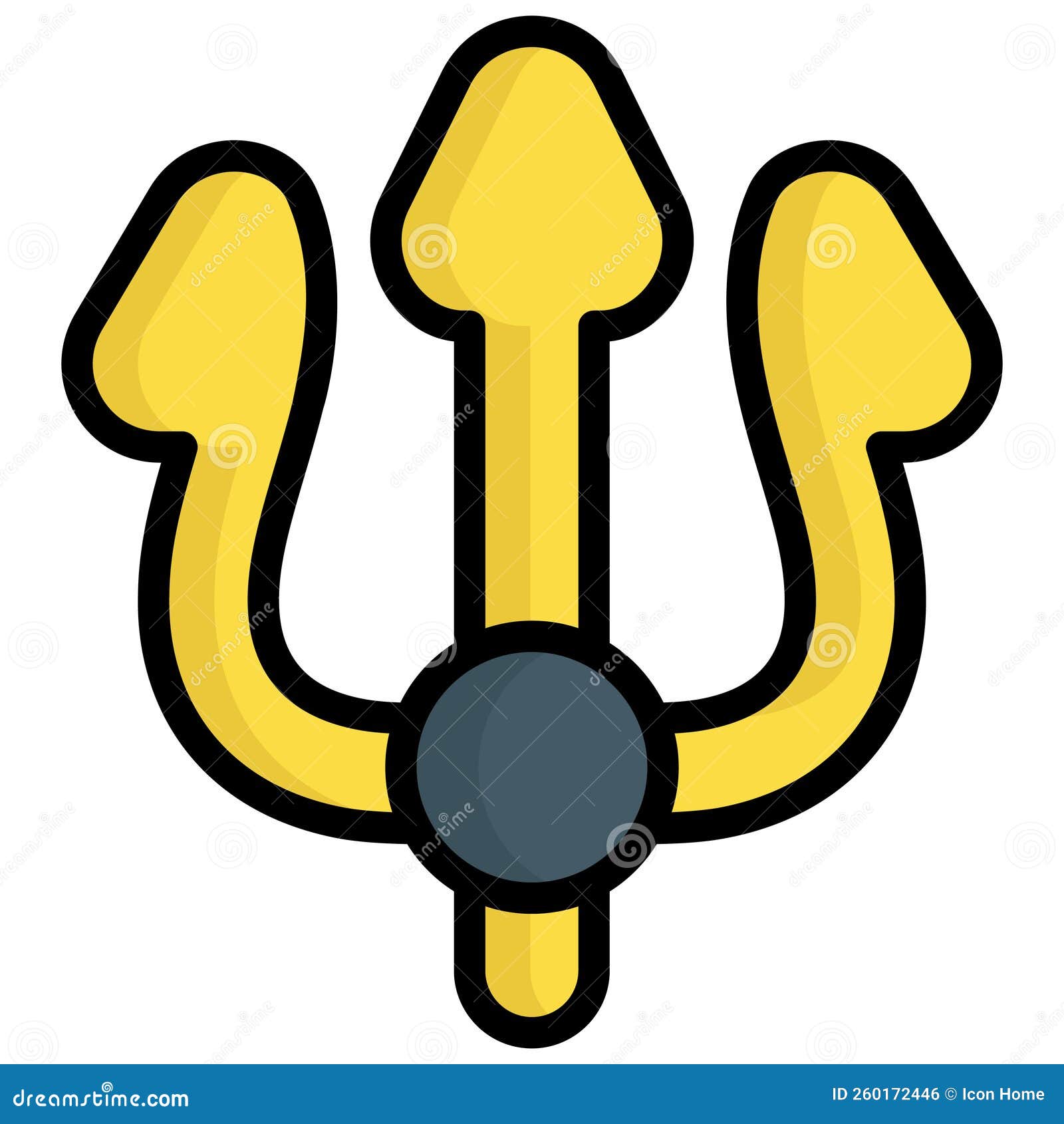 Linha De Cor Do Vetor Trident Trisula Ilustração do Vetor - Ilustração ...