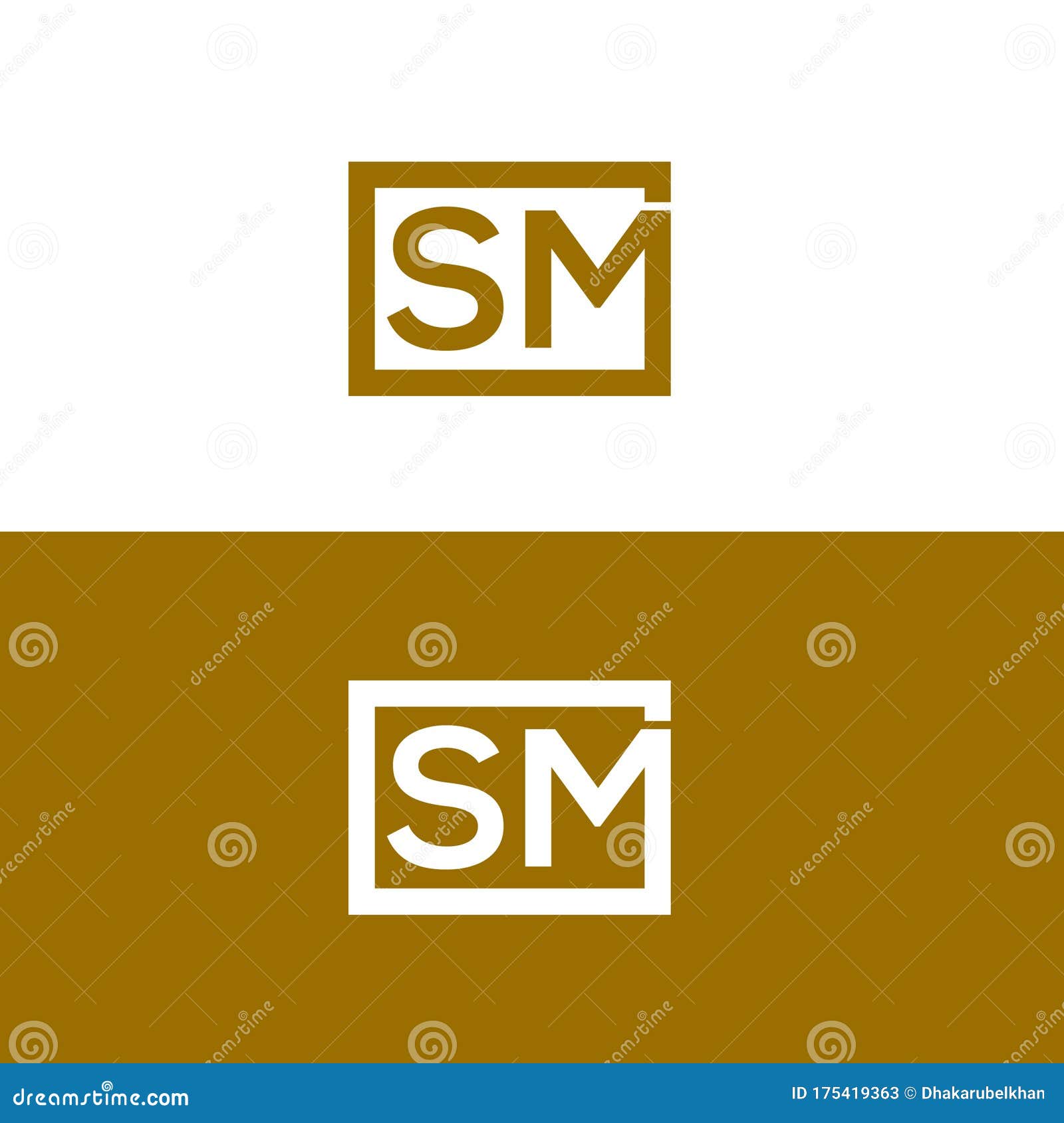 Linha De Logotipo De Letra SM: Quadrado SM Ilustração do Vetor ...