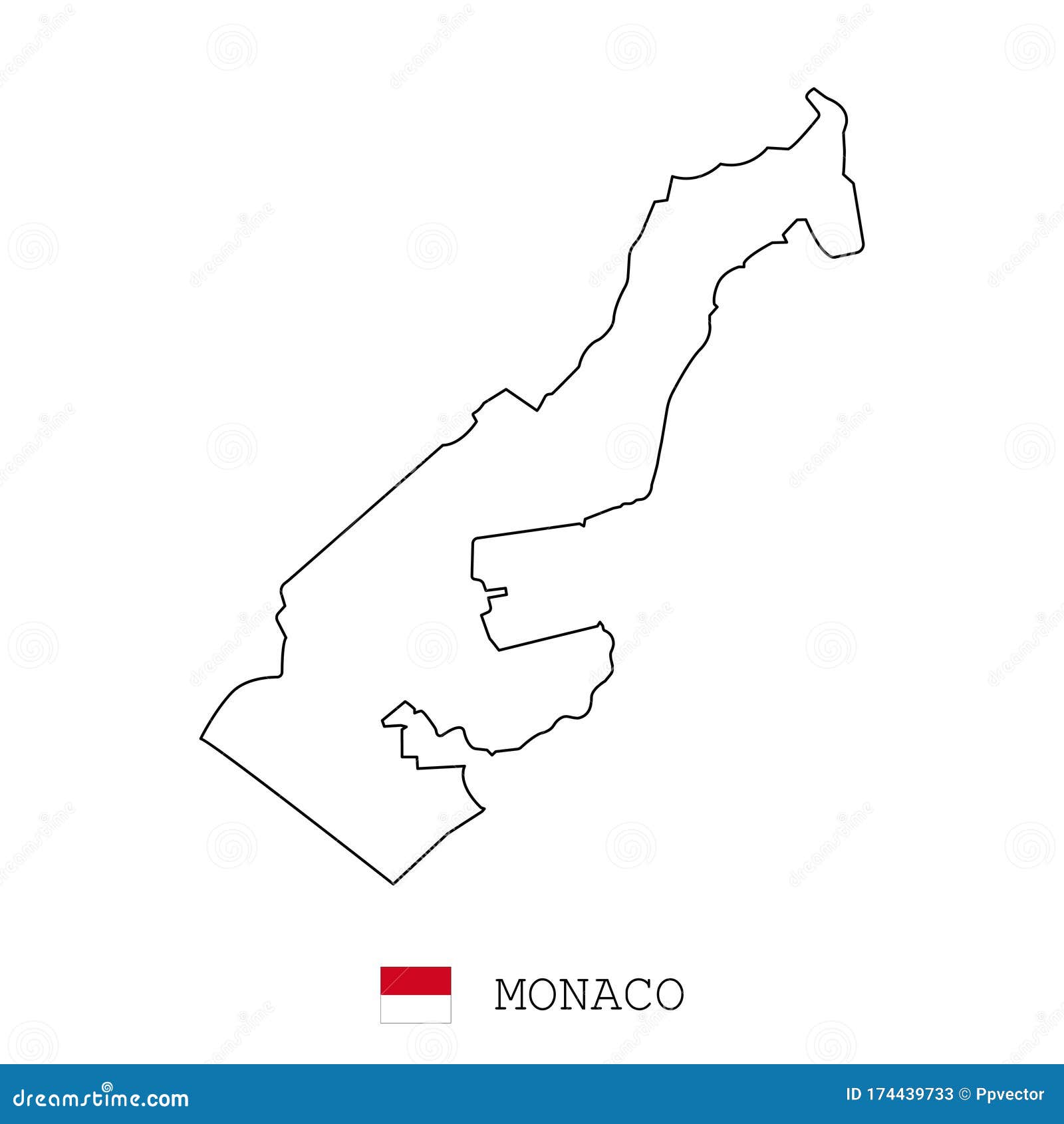 Linha De Mapa Do Monaco. Mapa Simples Monaco Ilustração do Vetor ...