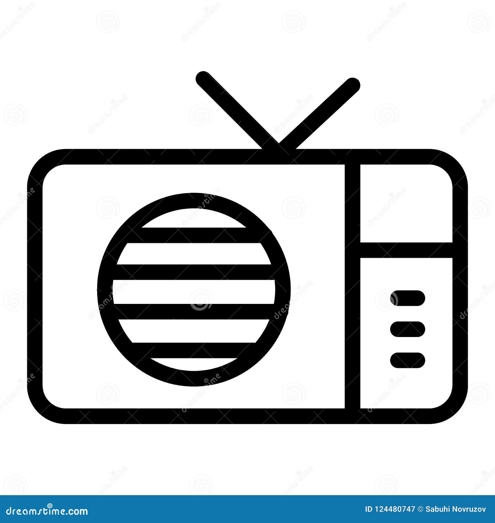 Linha De Rádio ícone Ilustração De Rádio Velha Do Vetor Isolada No
