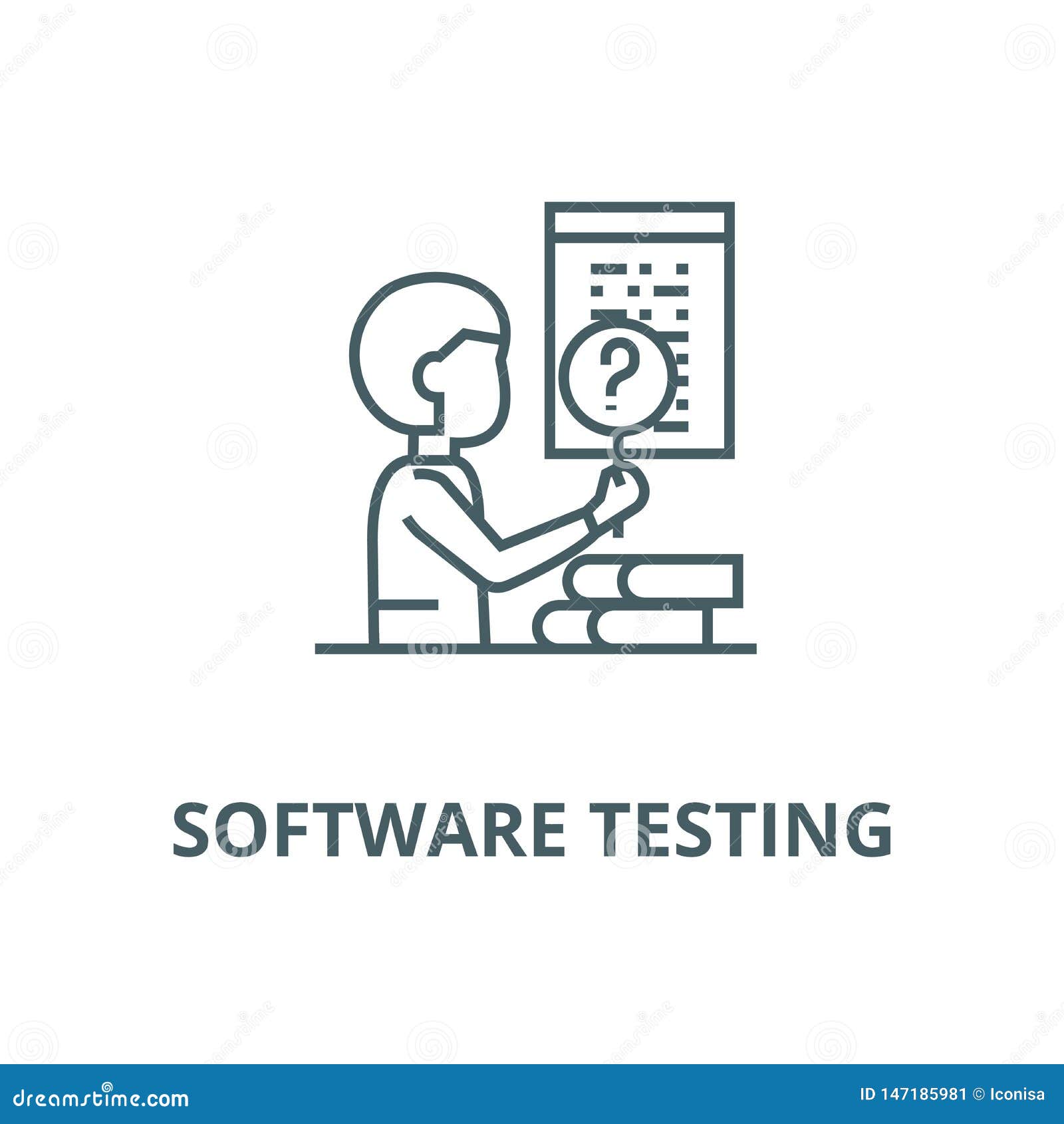 Linha De Teste ícone Do Vetor Do Software, Conceito Linear, Sinal Do ...