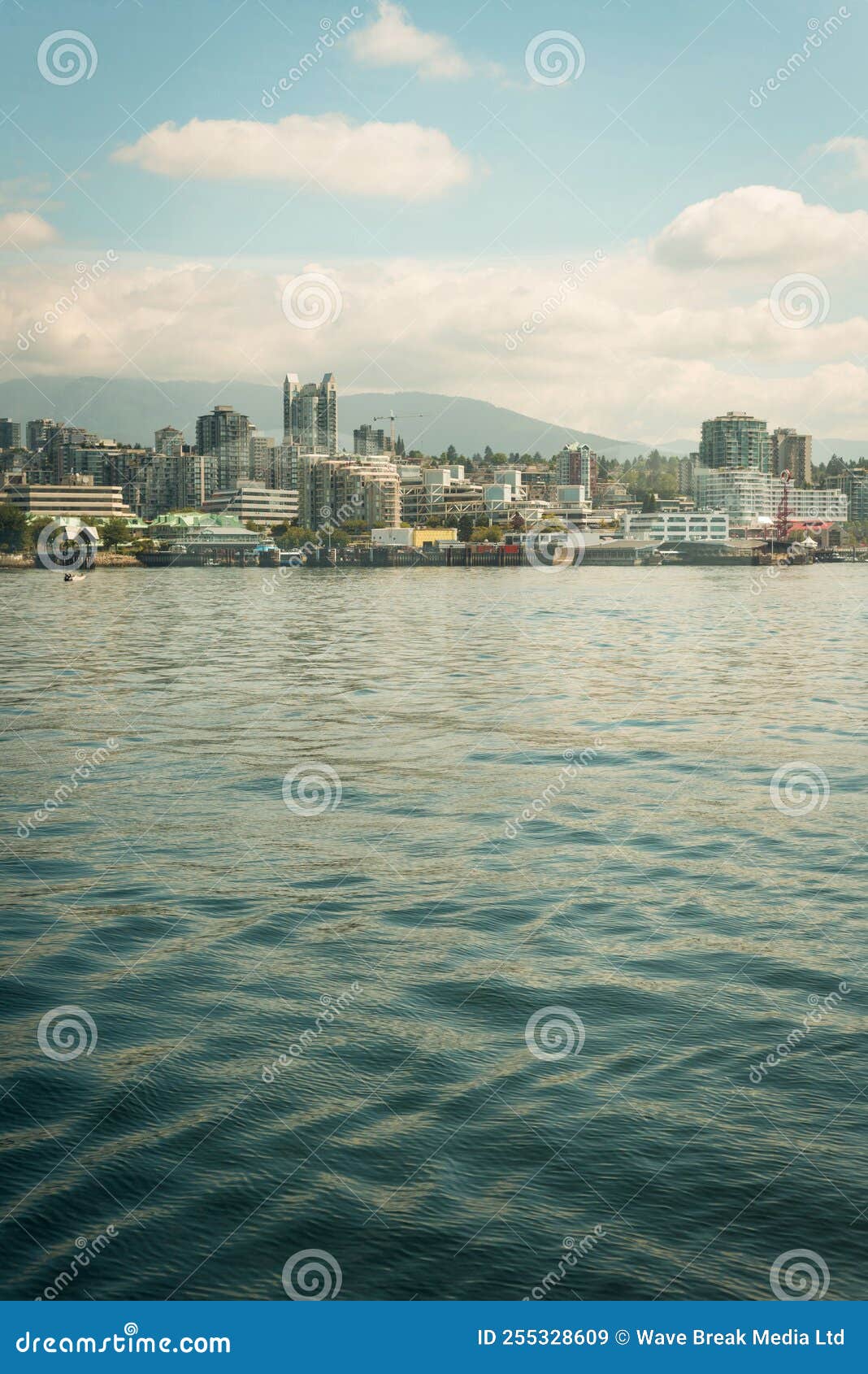 Linha Do Horizonte Na Costa Do Rio Imagem de Stock - Imagem de ...