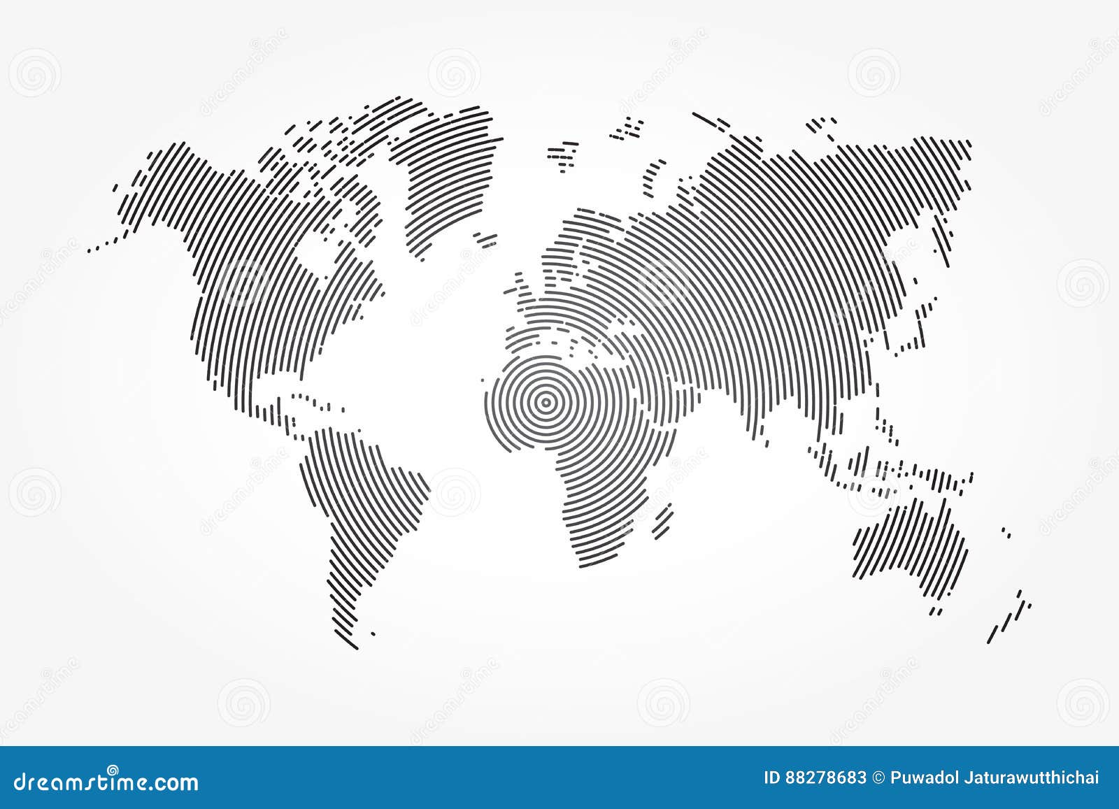 Linha Do Mapa Do Mundo E Do Whorl Ilustração do Vetor - Ilustração de ...