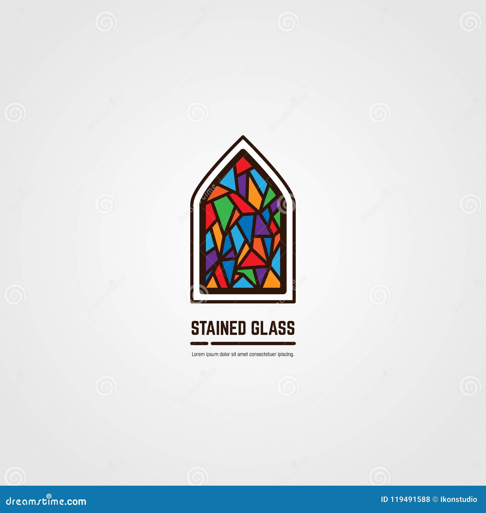 Linha Emblema Do Vitral Do Vetor Ilustração do Vetor - Ilustração de ...