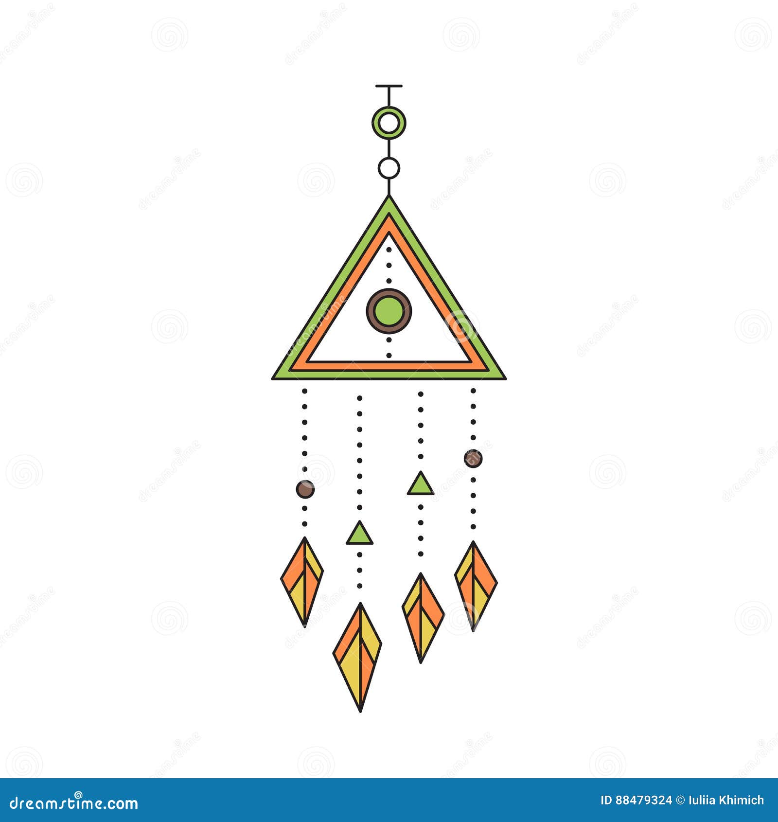 Linha Indiana ícone Da Talismã Ilustração do Vetor - Ilustração de ...