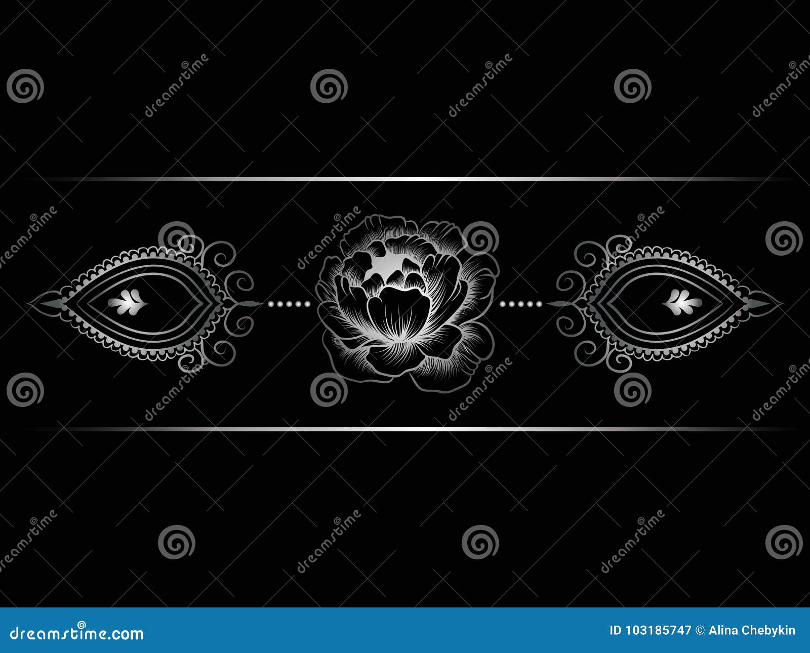 Linha Indiana De Prata Beira Da Arte Ilustração do Vetor - Ilustração ...