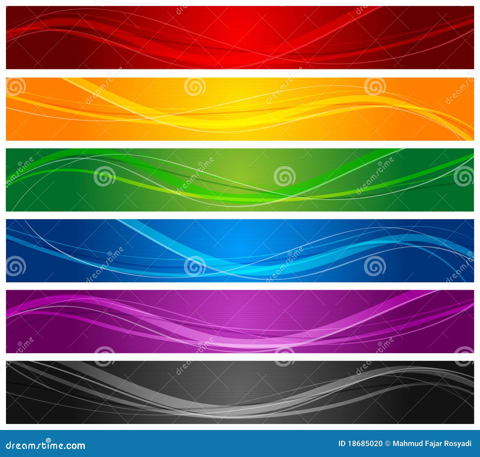 Linha Ondulada Colorida Bandeiras Ilustração do Vetor - Ilustração de ...