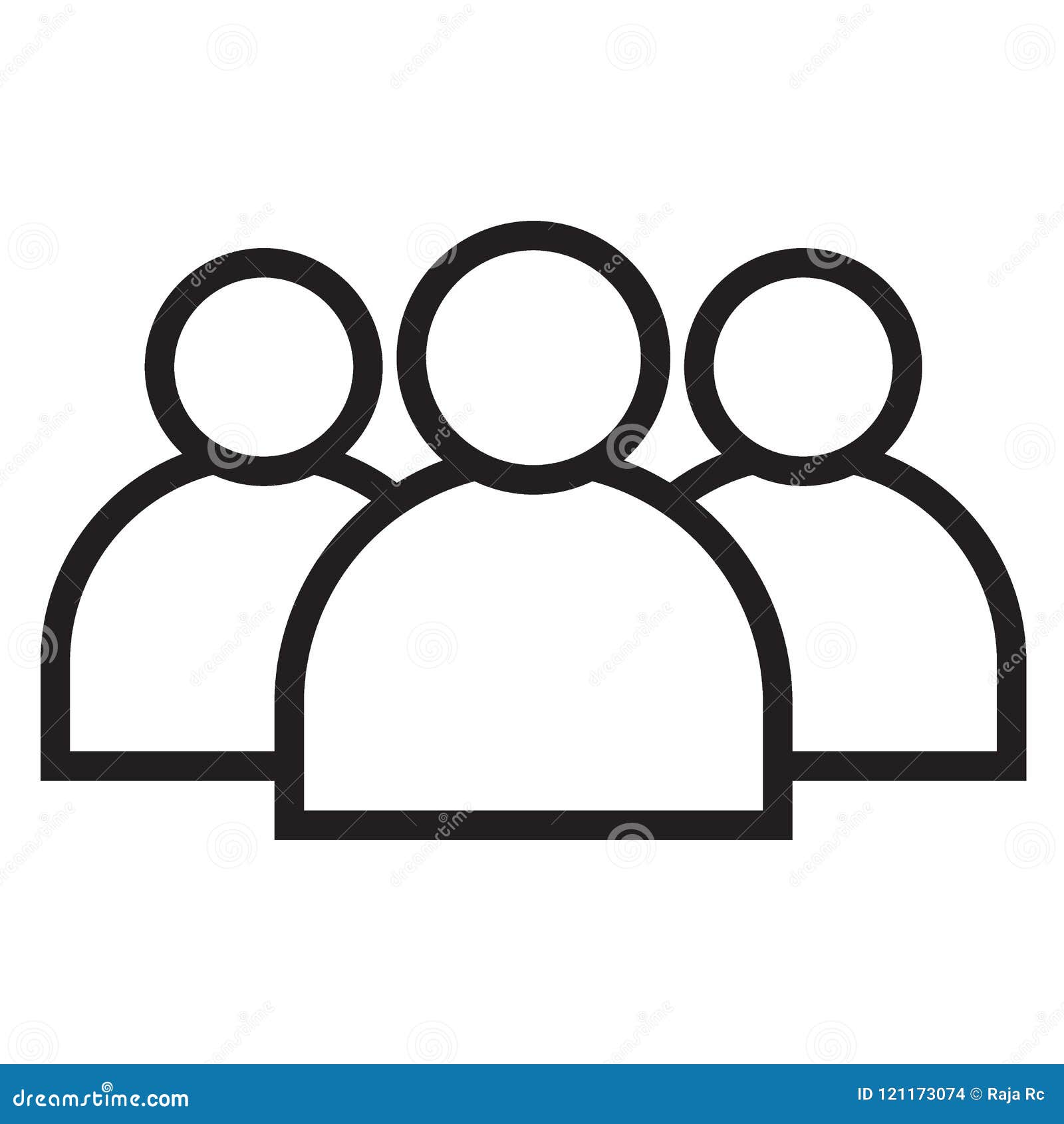 Linha Preta ícone Dos Membros Da Equipa Ilustração do Vetor ...