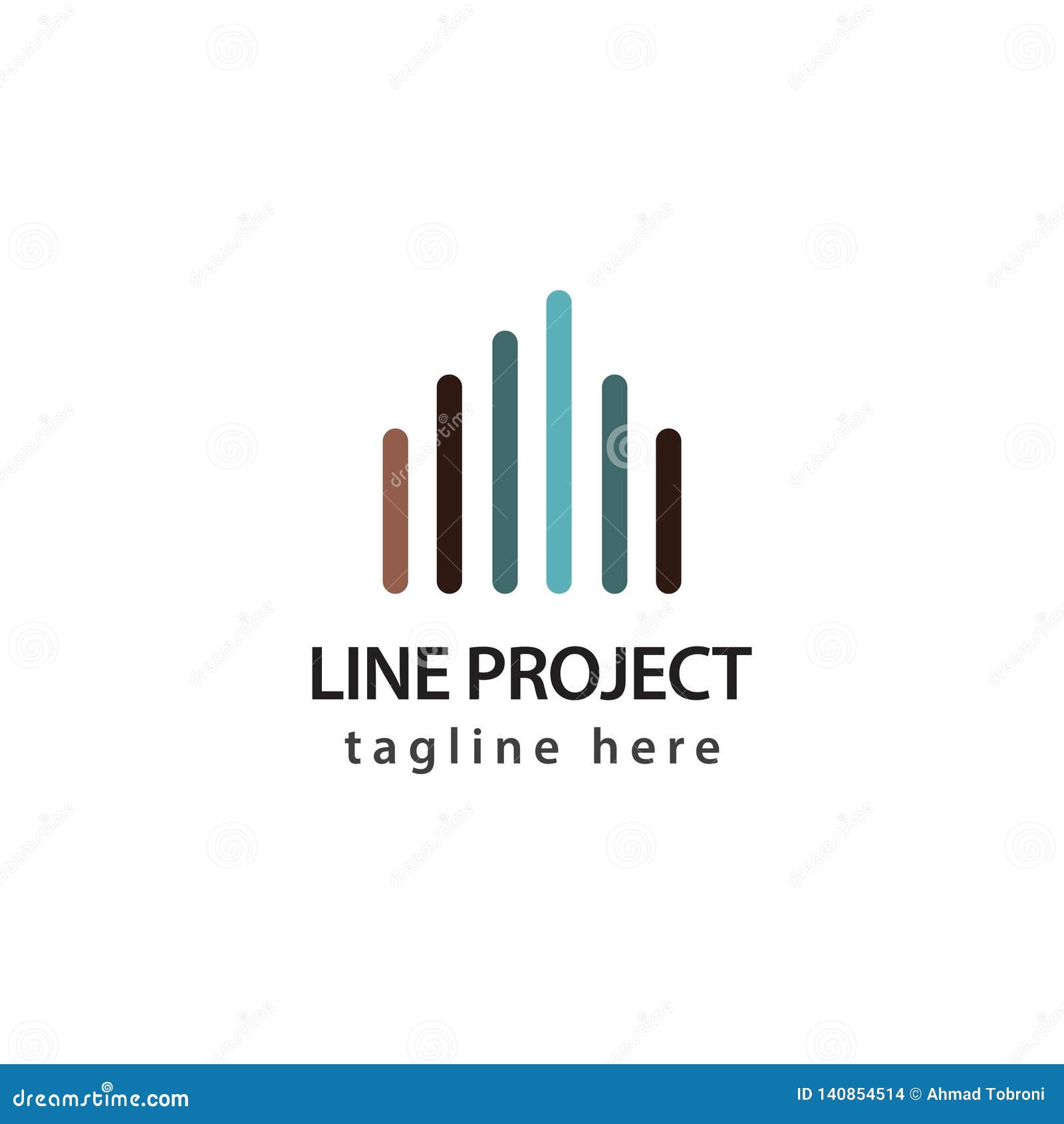 Linha Projeto Logo Vetora Template Design Illustration Ilustração do ...