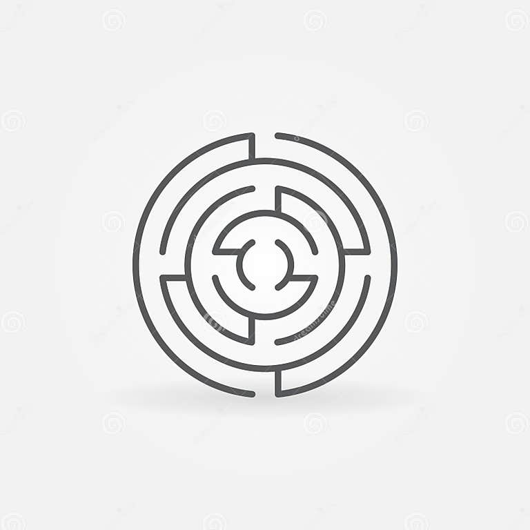 Linha Redonda ícone Do Labirinto Ilustração do Vetor - Ilustração de ...