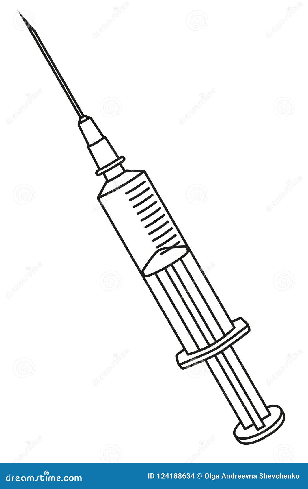 Linha Seringa Preto E Branco Da Arte Ilustração do Vetor - Ilustração ...