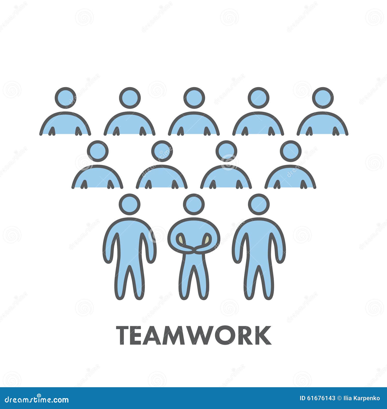 Linha Trabalhos De Equipa Do ícone Símbolo Do Vetor Ilustração Stock ...