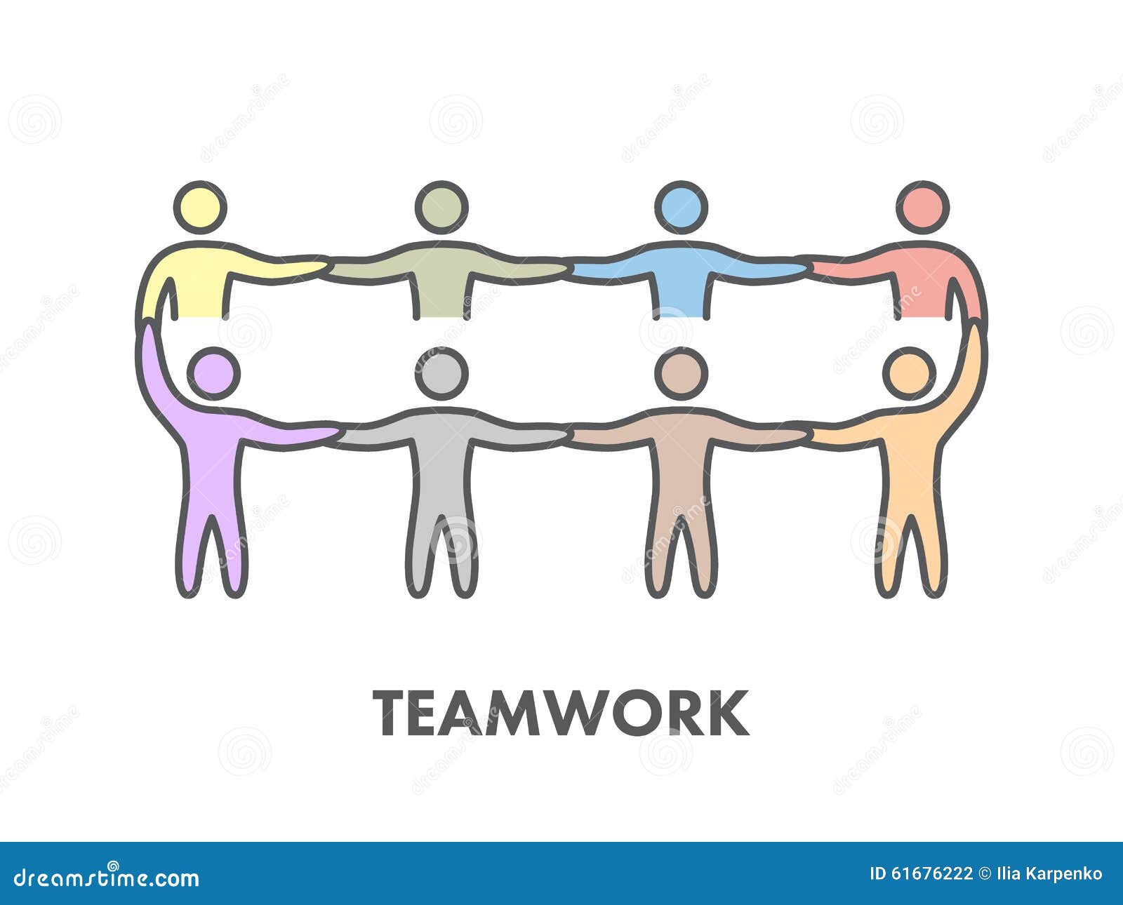 Linha Trabalhos De Equipa Do ícone Símbolo Do Vetor Ilustração Stock ...