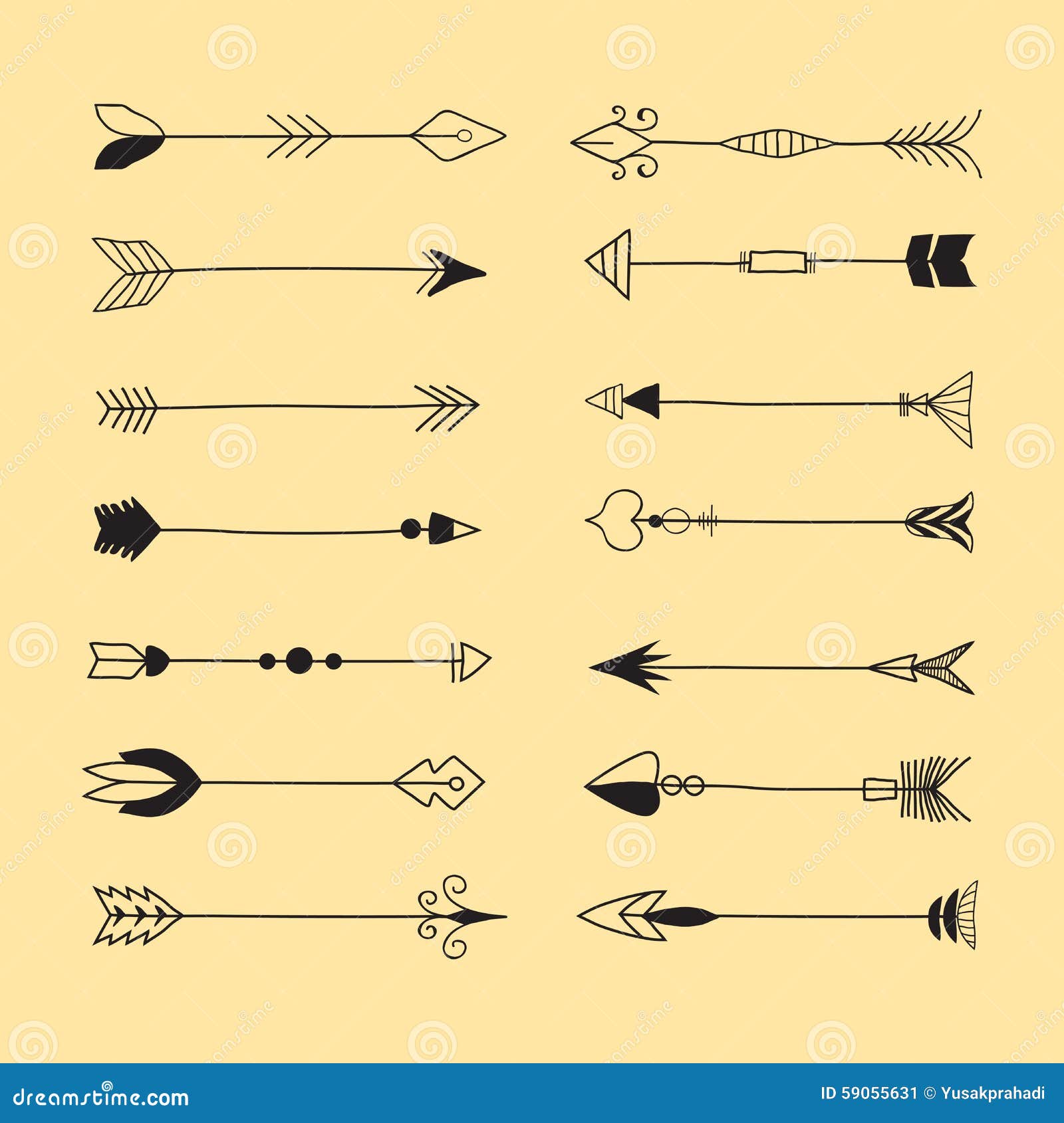 Linha Tribal Arte Das Setas Ilustração do Vetor - Ilustração de ...