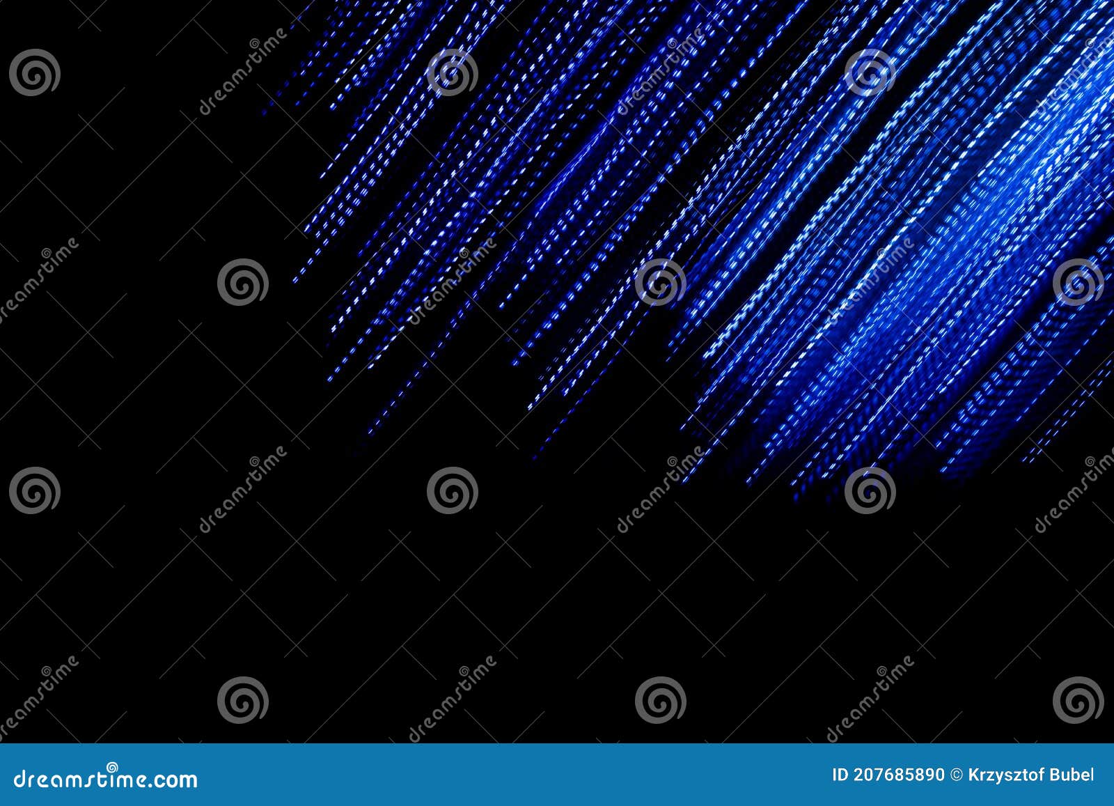 Linhas Azuis Tracejadas Em Um Fundo Preto Foto de Stock - Imagem de ...