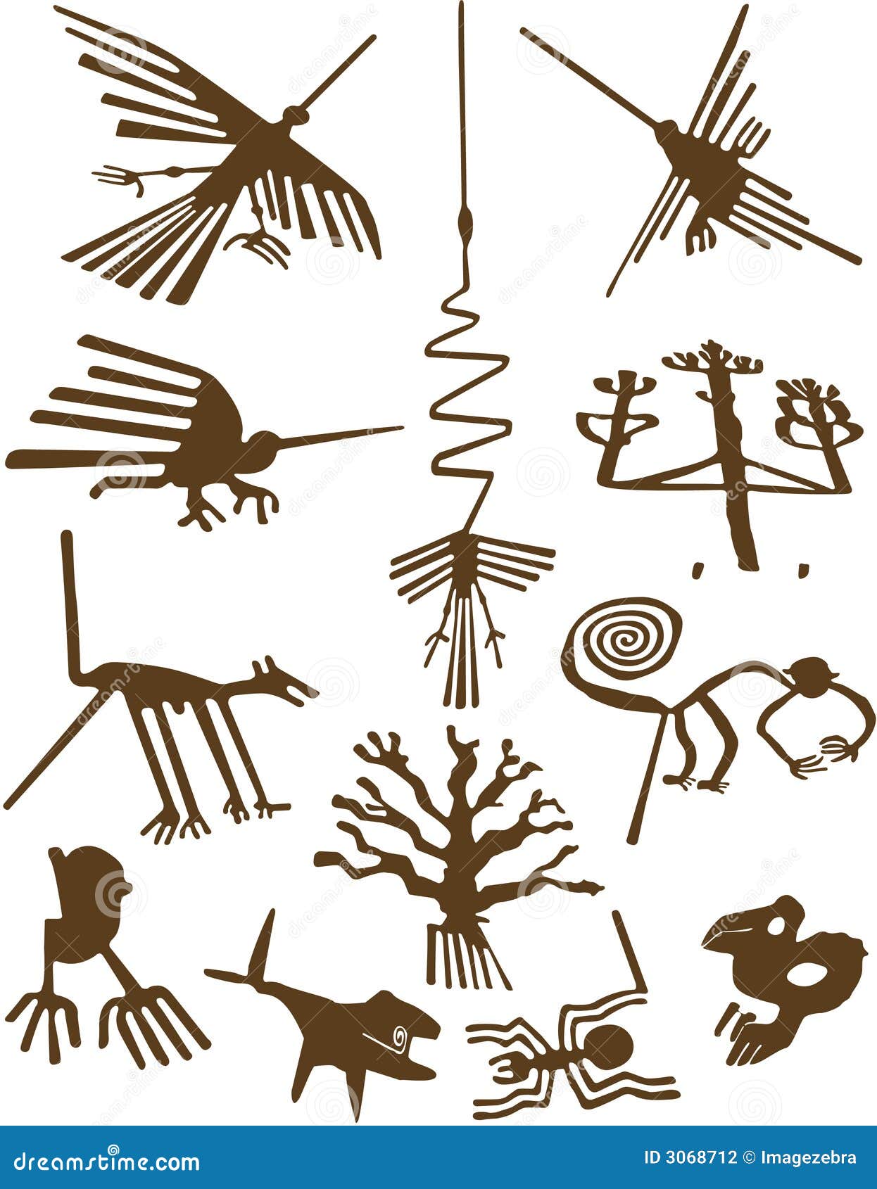 Linhas de Nazca ilustração do vetor. Ilustração de linhas - 3068712