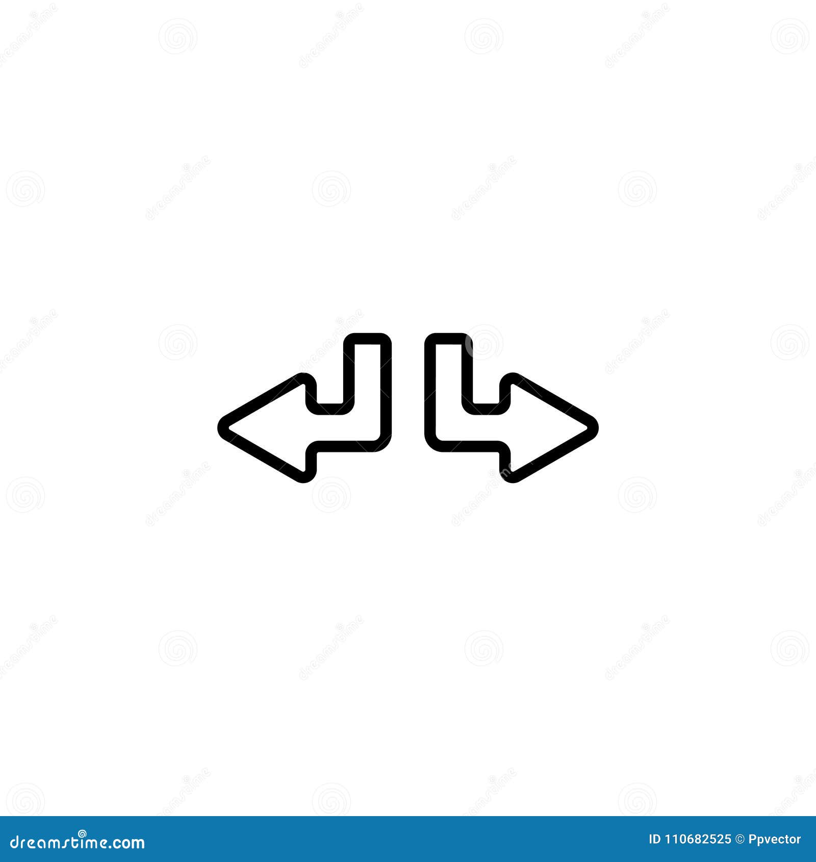 Linie Ikone Pfeile Unten-link Und Absolut Stock Abbildung ...