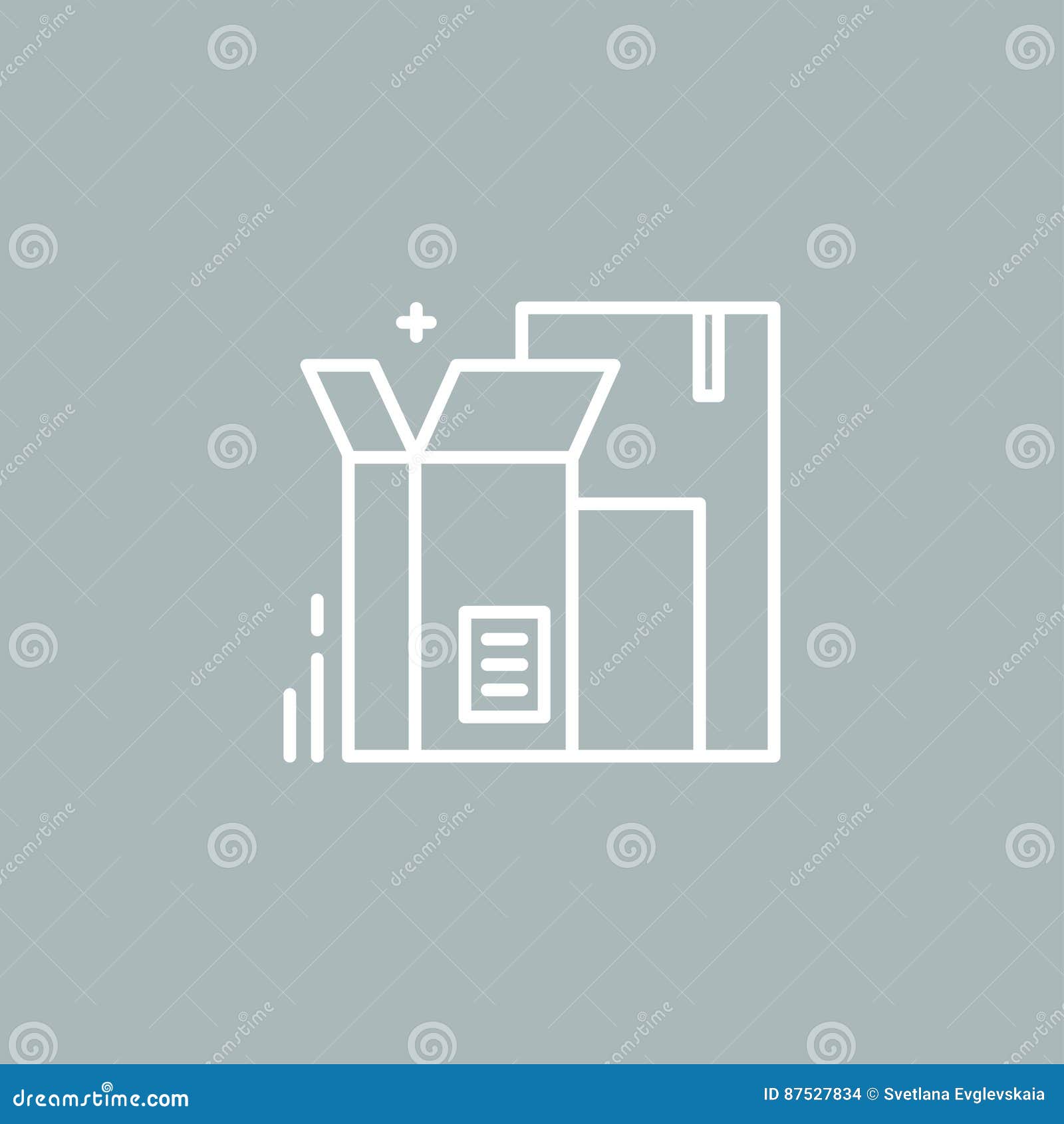 Linie packt Logo ein vektor abbildung. Illustration von flach - 87527834