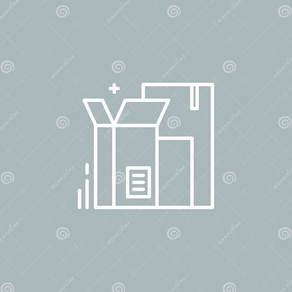 Linie packt Logo ein vektor abbildung. Illustration von flach - 87527834