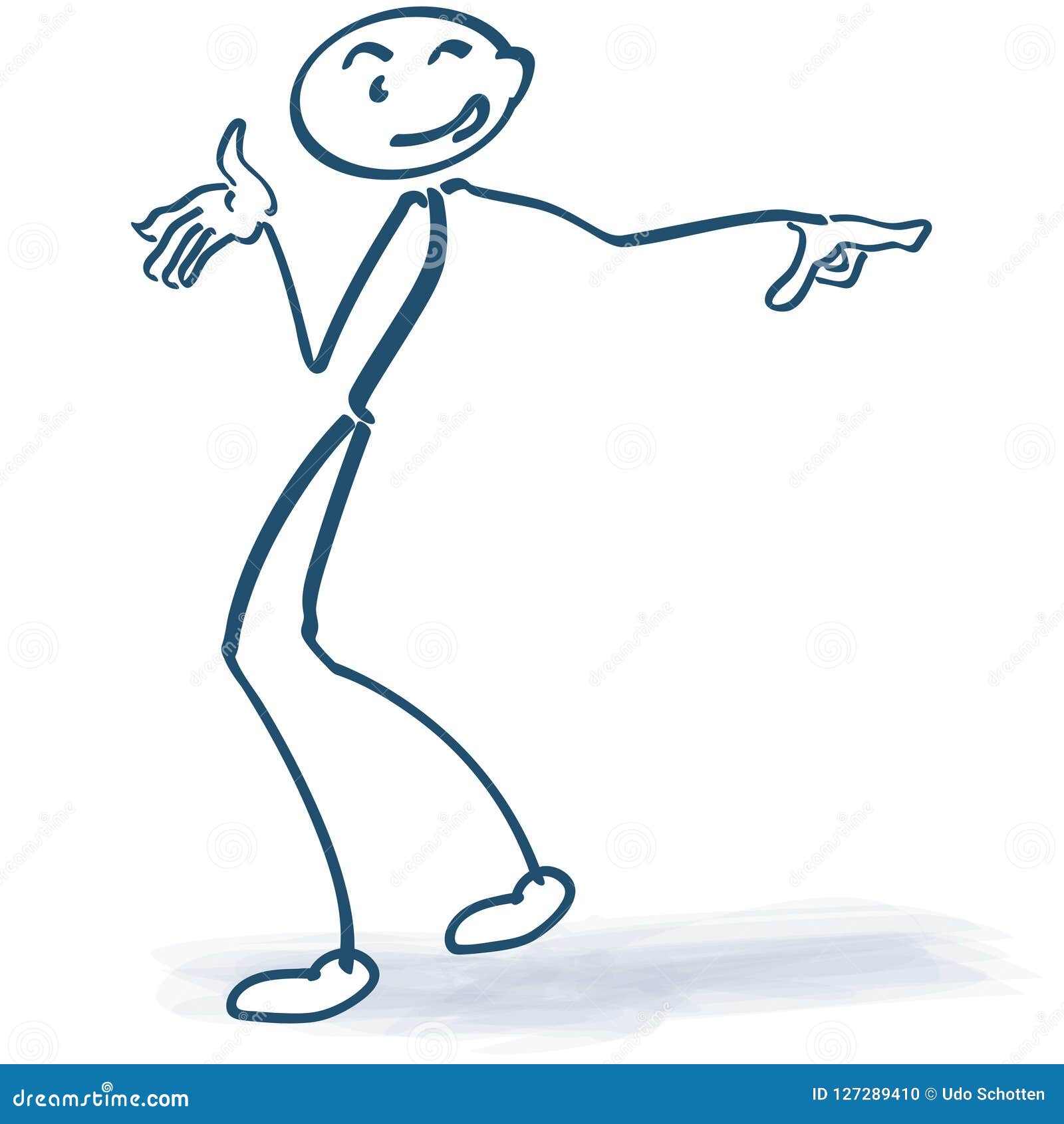 3D Alternative Man Pointing Aside. Blank Space Stock Illustration ...