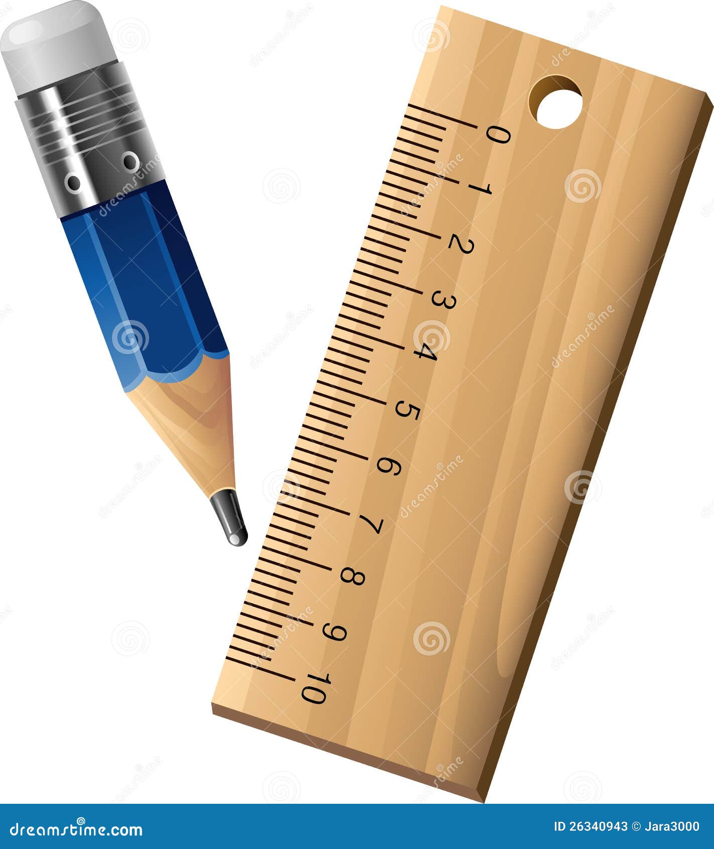 Linjal och blyertspenna vektor illustrationer. Illustration av diagram ...