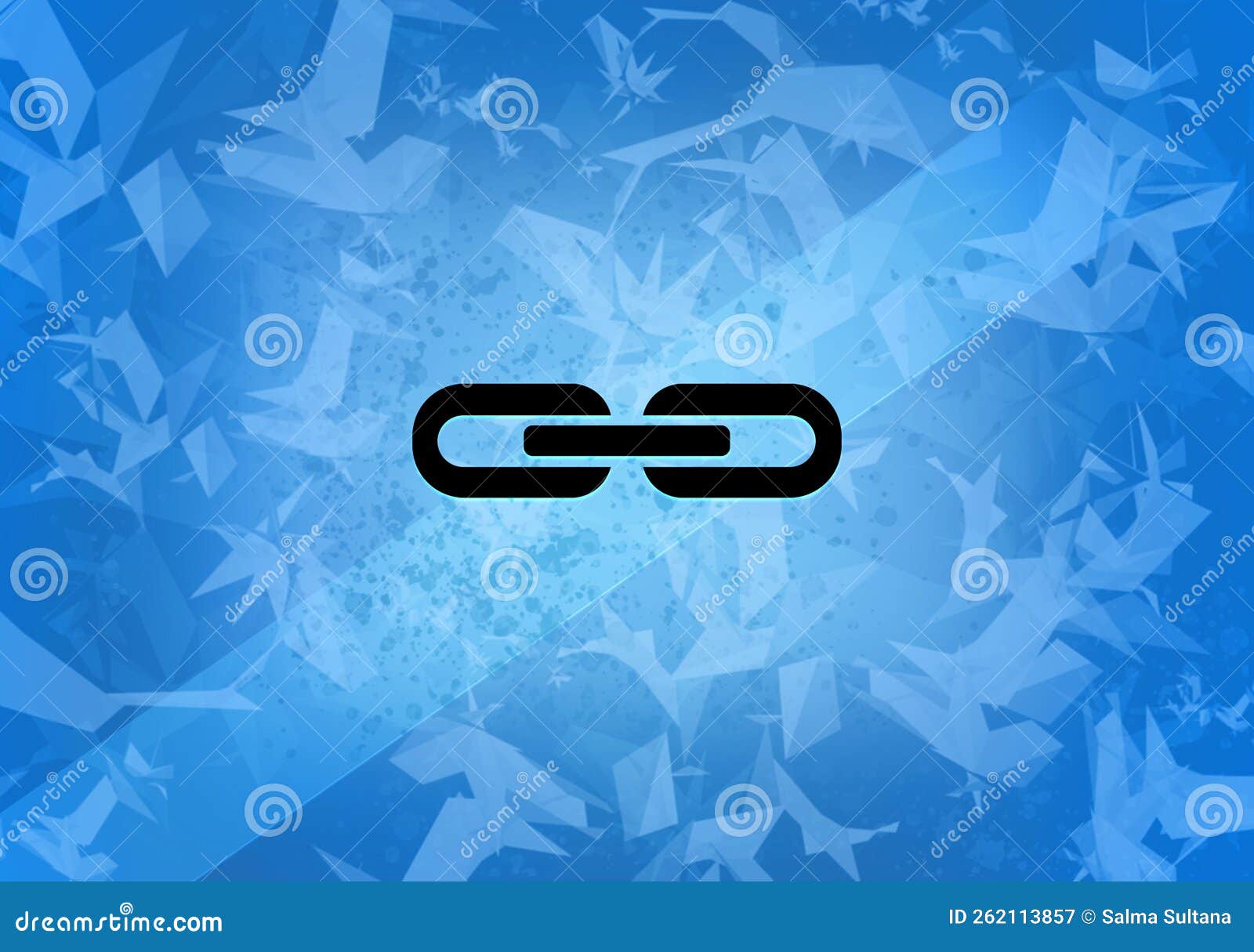 Link Aesthetic Abstract Icon on Blue Background Stock Illustration ...