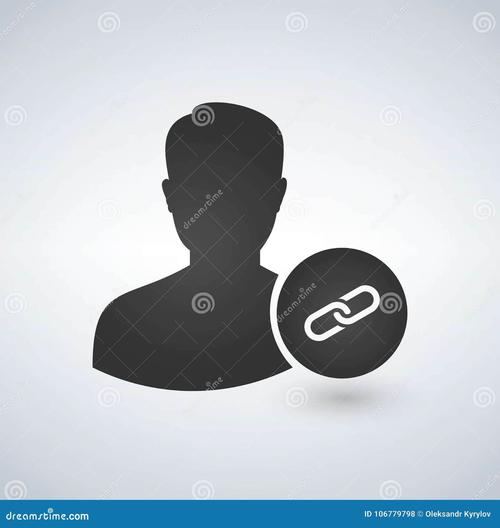 Link Attach User Avatar Icon Stock Illustration - Illustration of ...