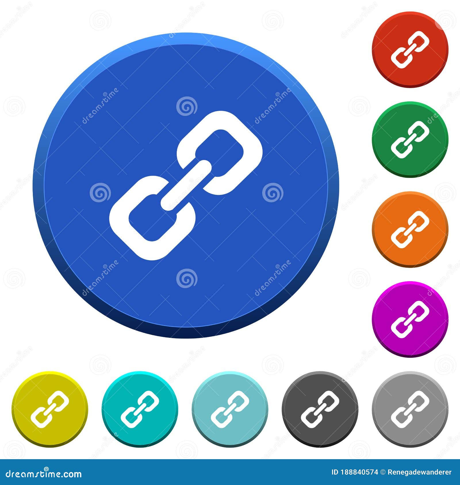 Link beveled buttons stock vector. Illustration of gray - 188840574