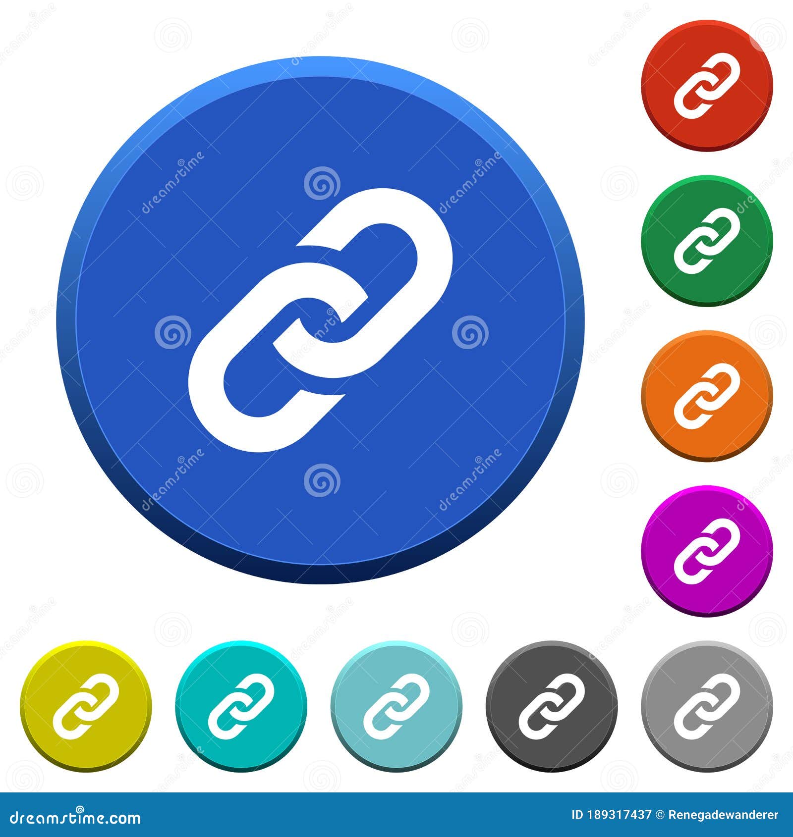 Link beveled buttons stock vector. Illustration of margin - 189317437