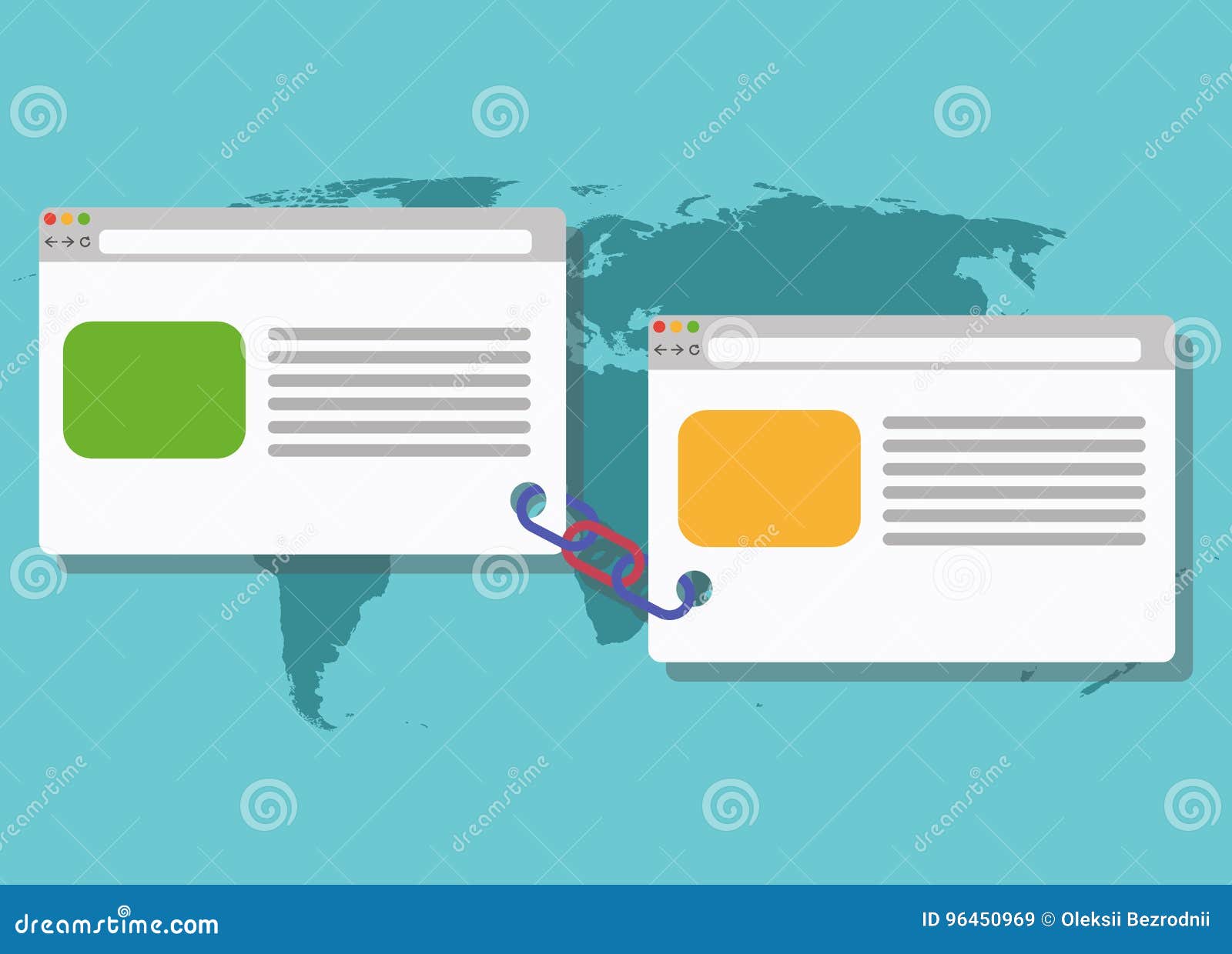 Link Building Blogging Illustration Connected Link Stock Vector ...