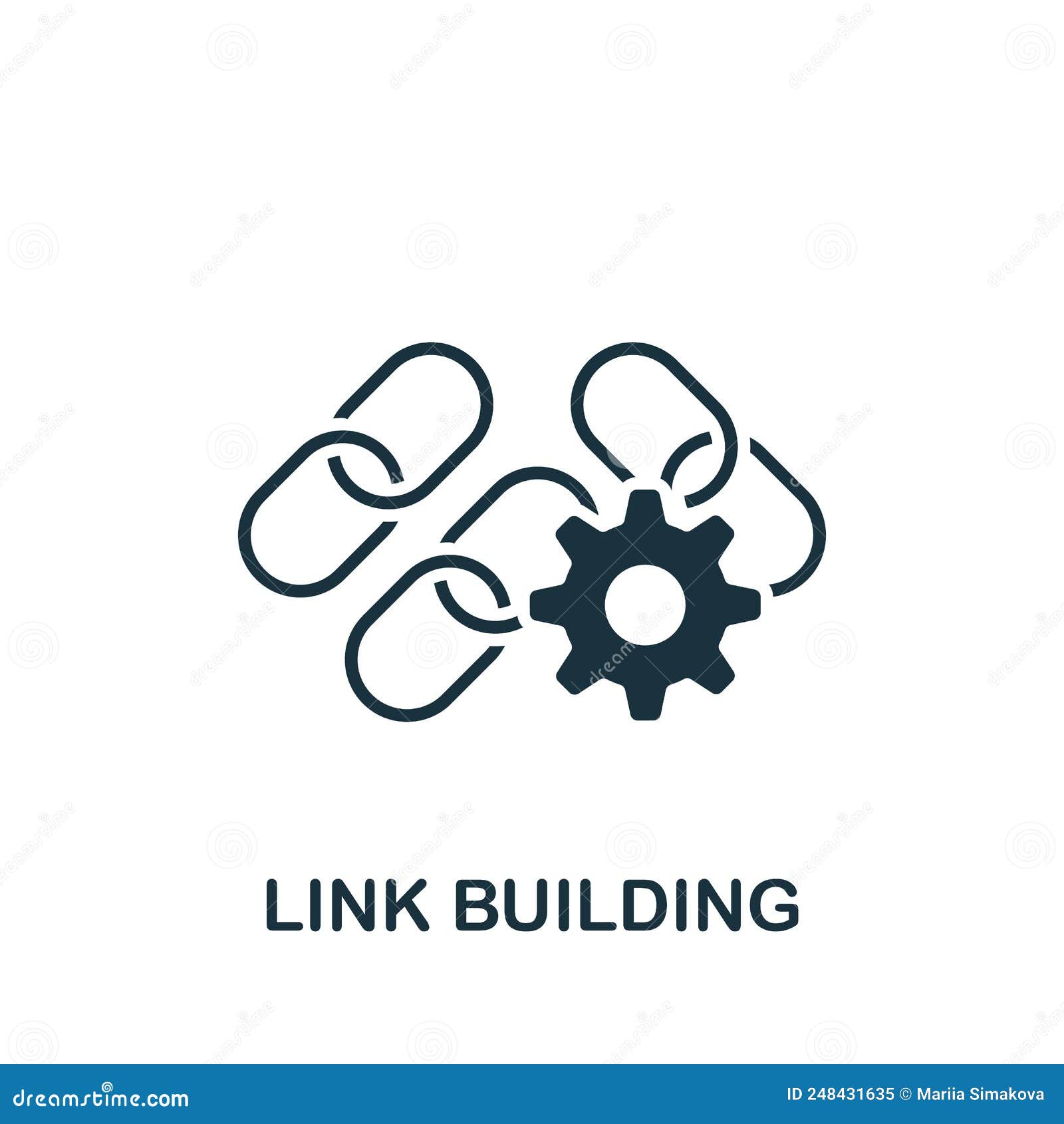 Link Building Icon. Monochrome Simple Web Development Icon for ...