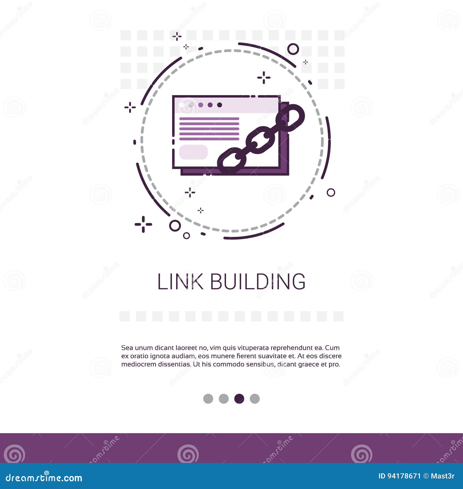 Link Building Seo Keywording Search Banner with Copy Space Stock Vector ...