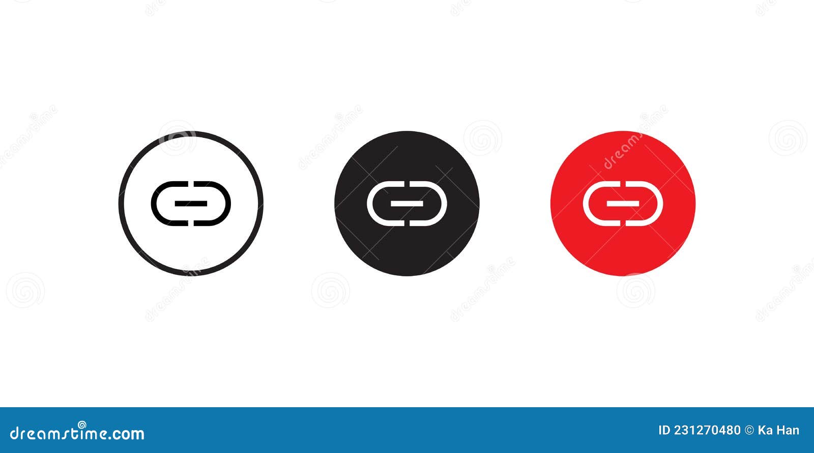 Link Button Icon Vector in Flat Style. Chain Symbol Images Stock Vector ...