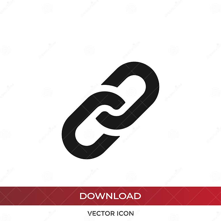 Link Chain Icon. Hyperlink in Modern Design Style for Web Site and ...