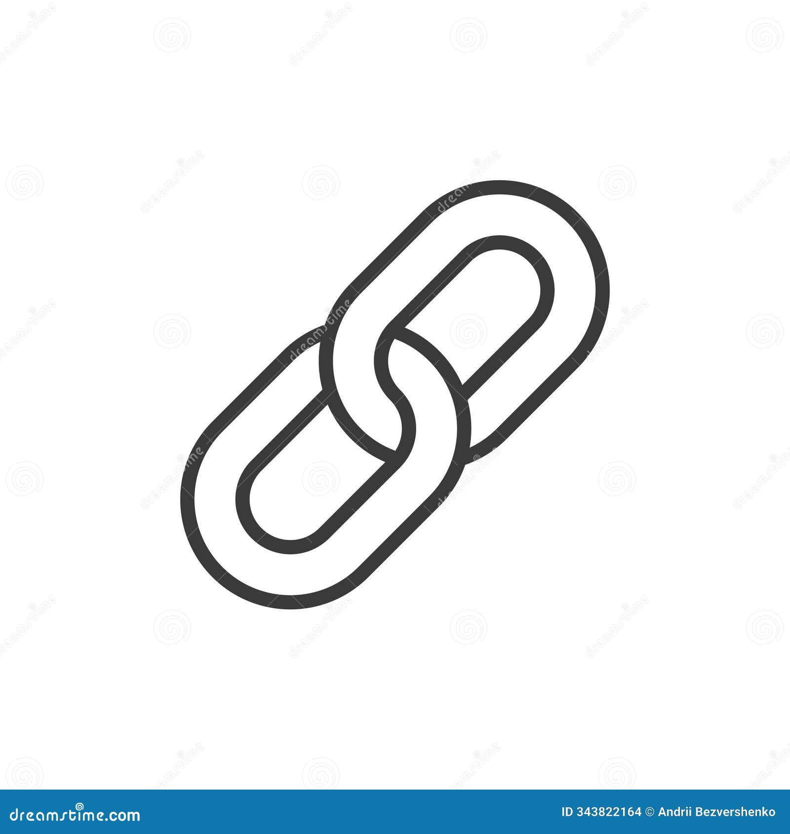 Chain Icon On White Background, Flat Design, Hand Drawing. Illustration ...