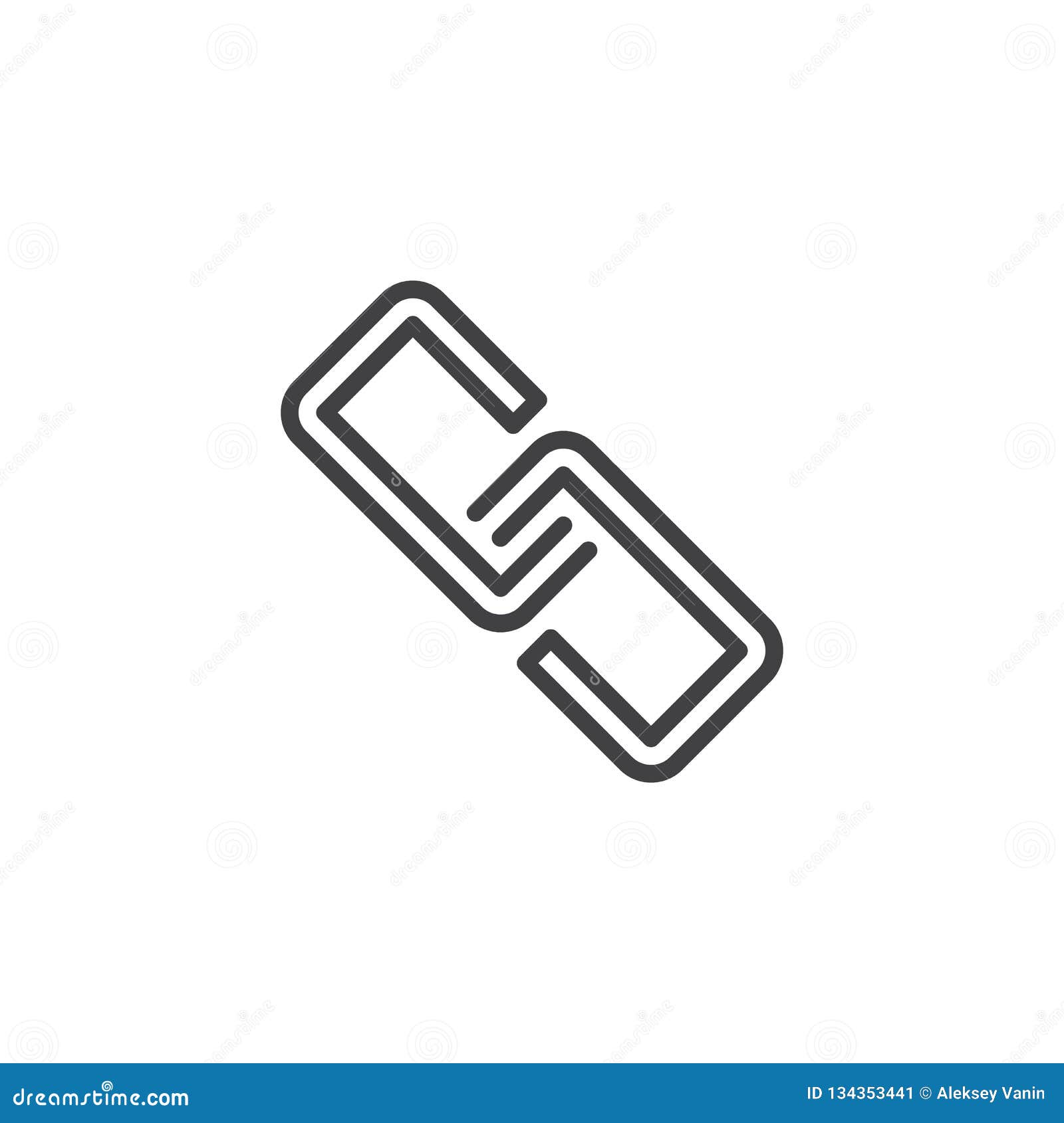 Link, chain outline icon stock vector. Illustration of internet - 134353441