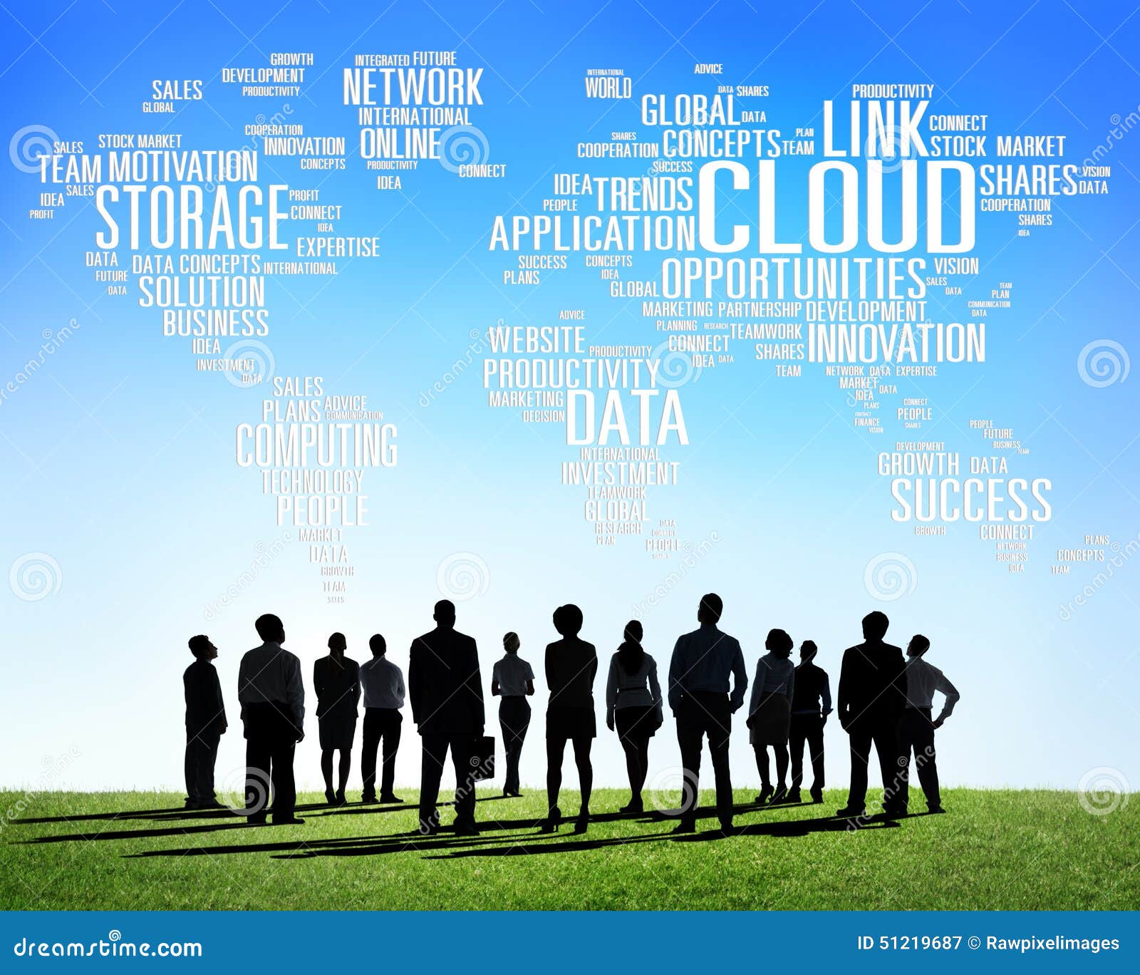 Link Cloud Computing Technology Data Information Concept Stock ...