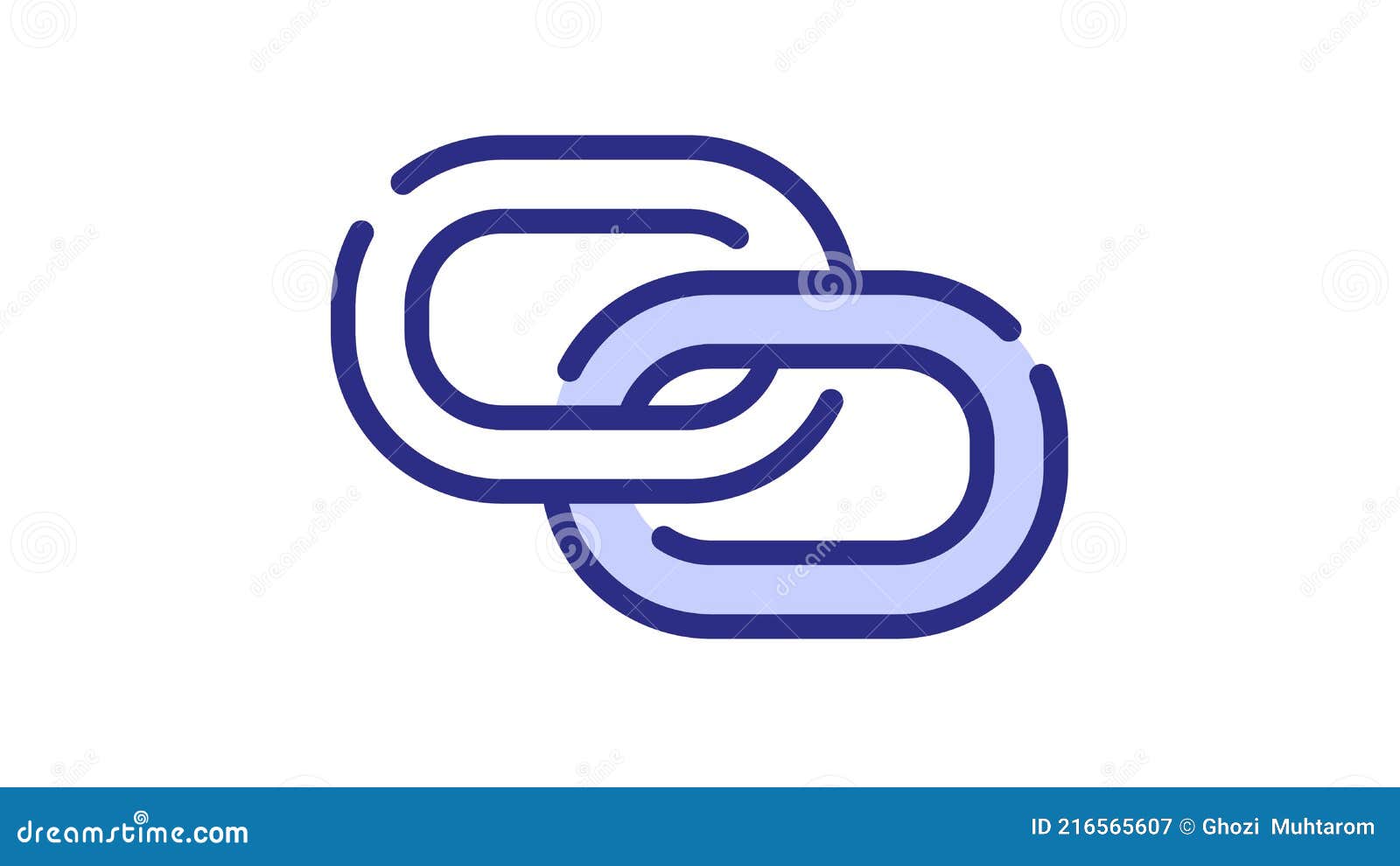 Link Connect Chain Bound Single Isolated Icon with Dash or Dashed Line ...