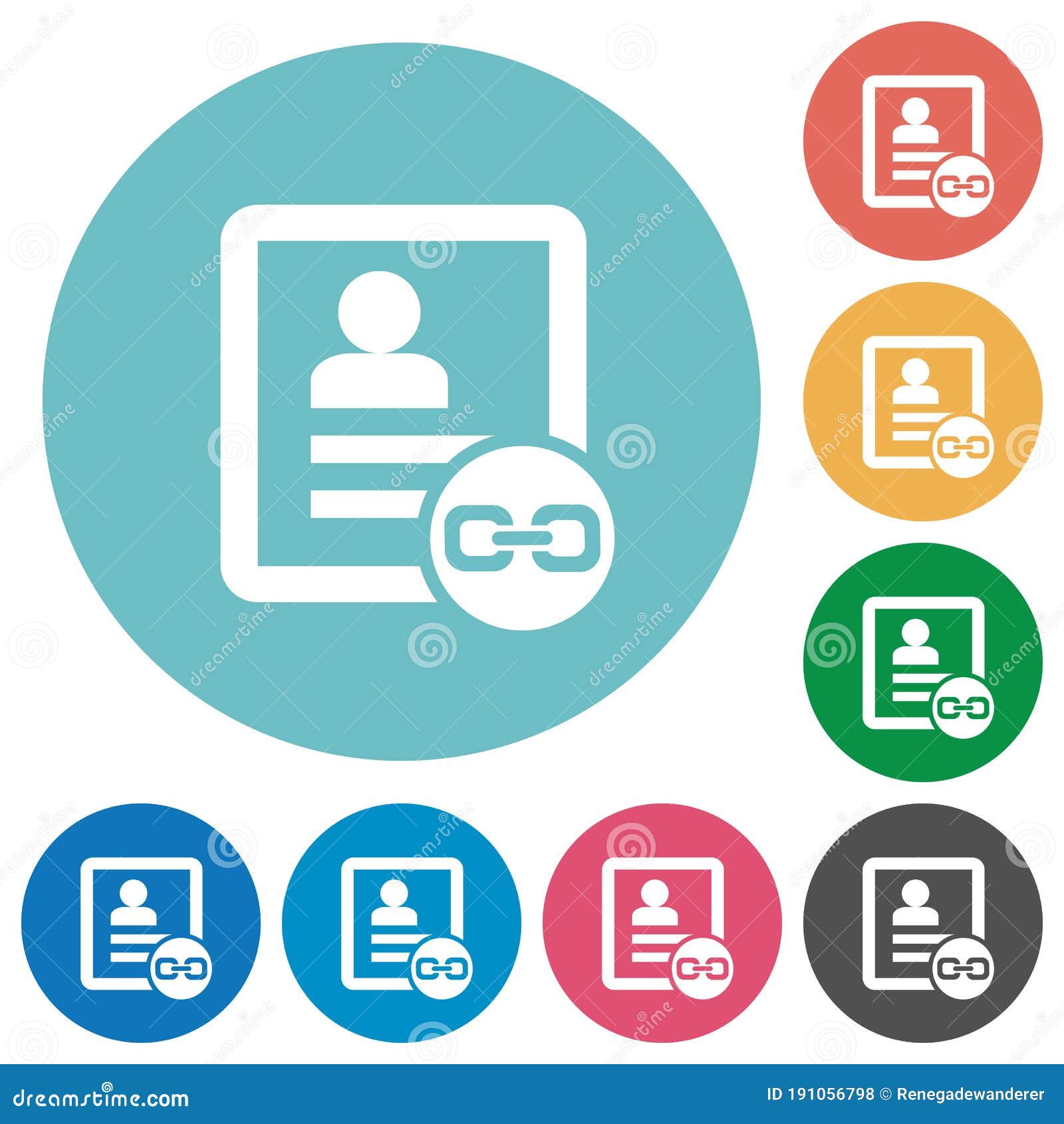 Link Contact Flat Round Icons Stock Vector - Illustration of ...