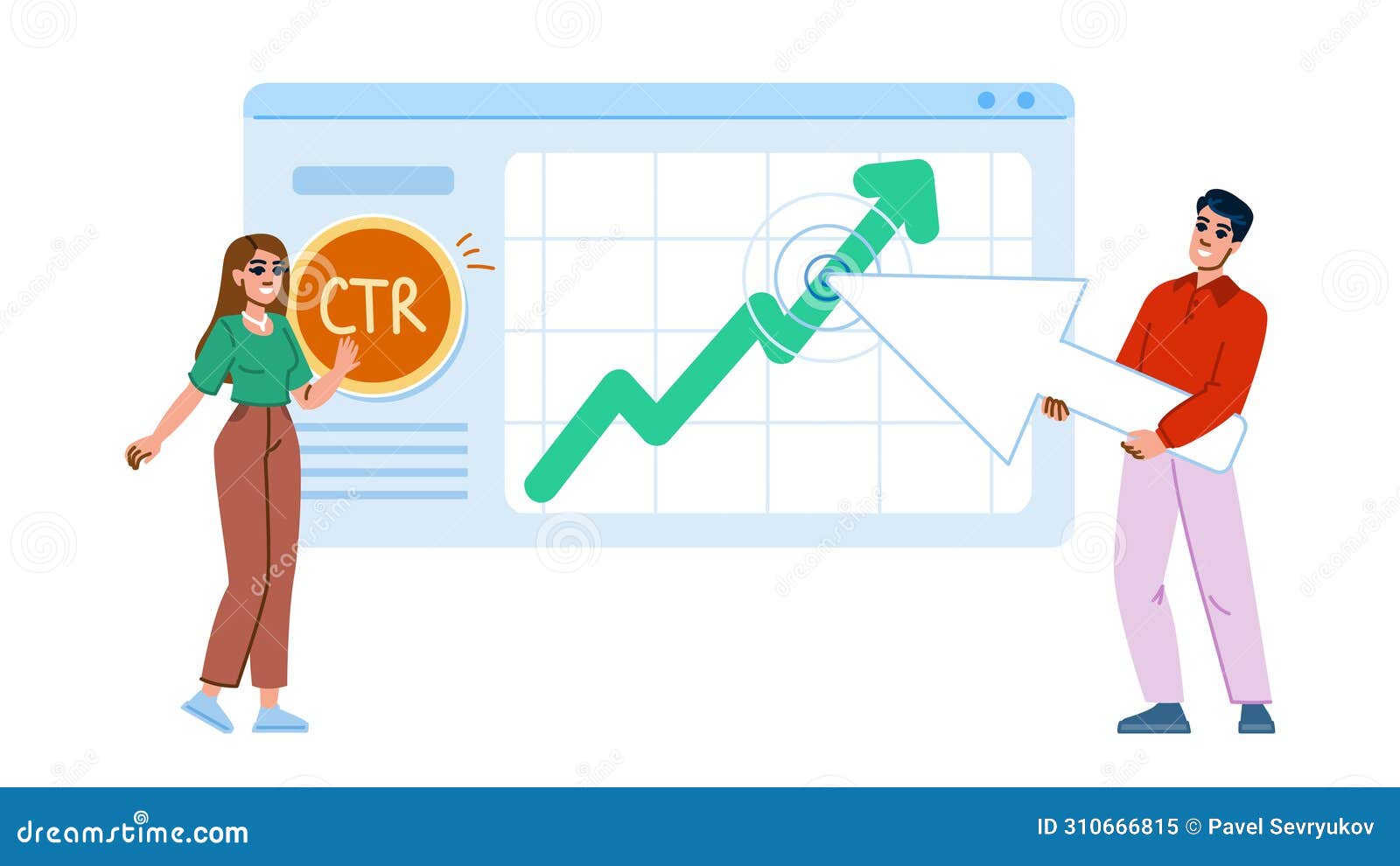 Link Ctr Click through Rate Vector Stock Vector - Illustration of ...