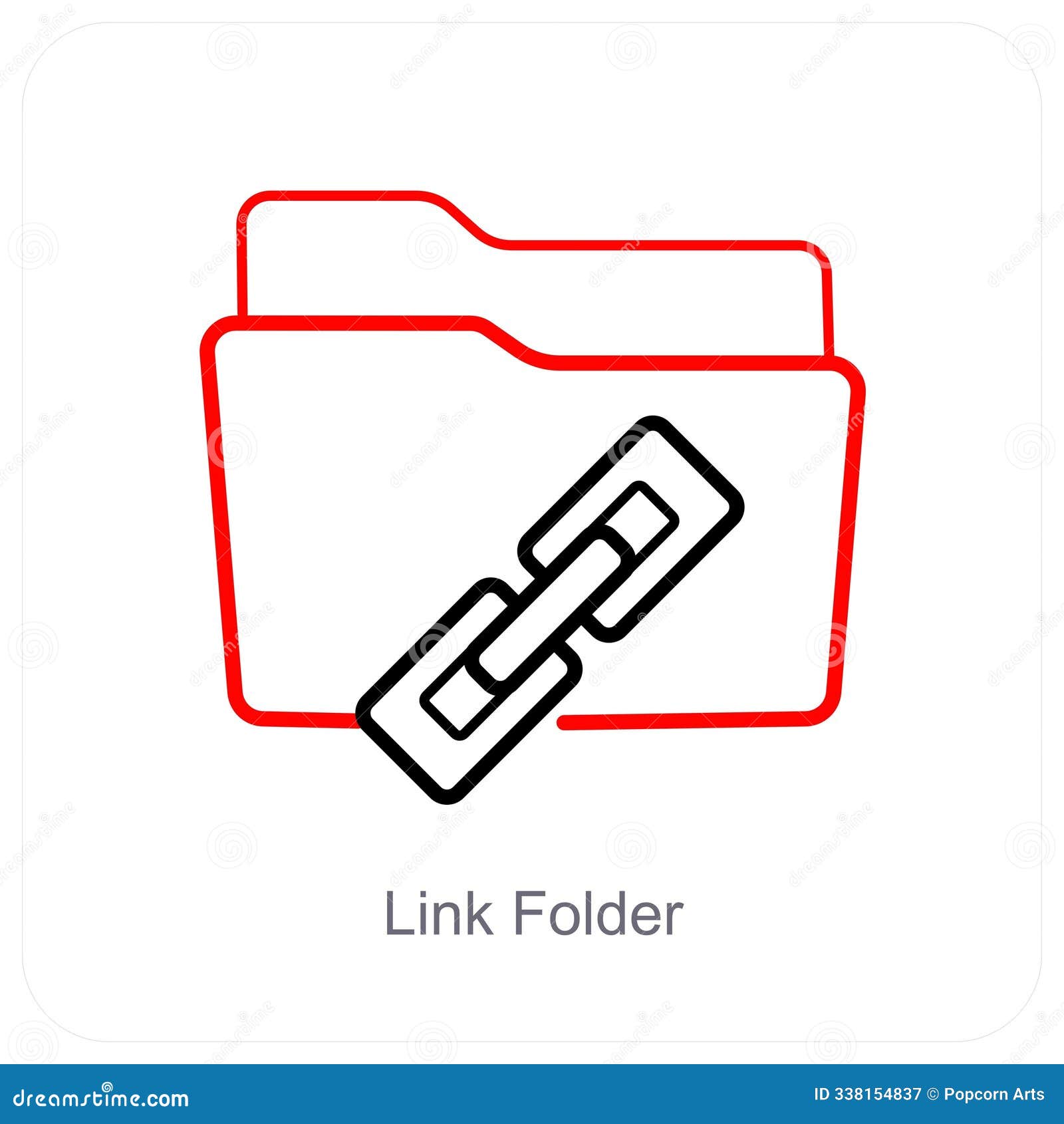 Link Folder and Folder Icon Concept Stock Illustration - Illustration ...