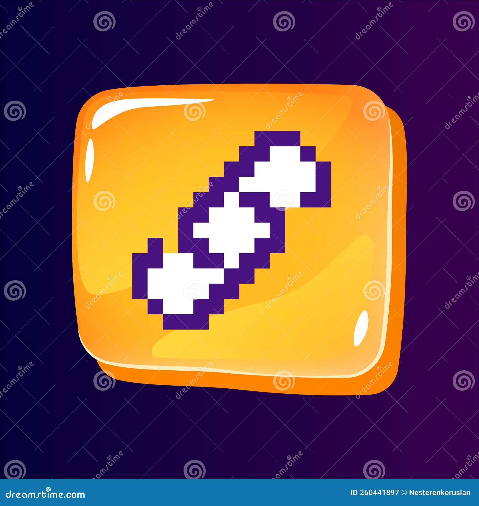 Link Glossy Ui Button with Pixelated Color Icon Stock Vector - Illustration of element, isolated ...