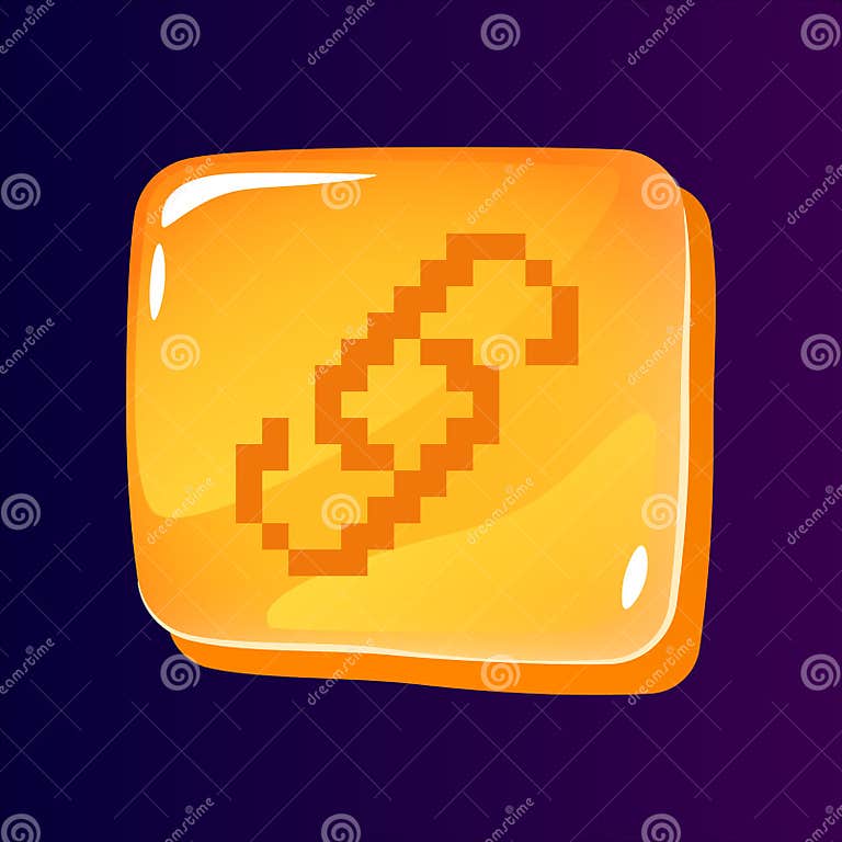 Link Glossy Ui Button with Pixelated Icon Stock Vector - Illustration of element, isolated ...