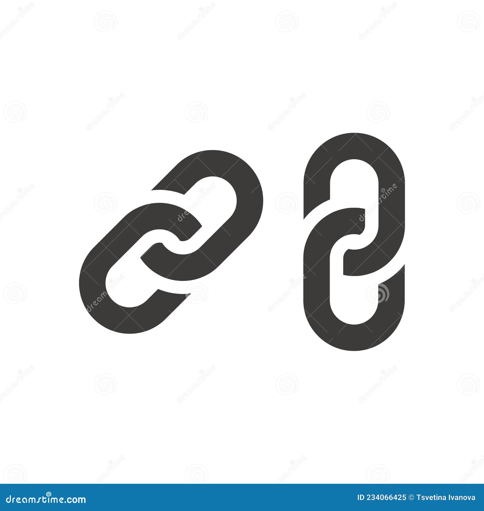 Link or Hyperlink Chain Vector Icon. Black Glyph Symbol Stock Vector ...