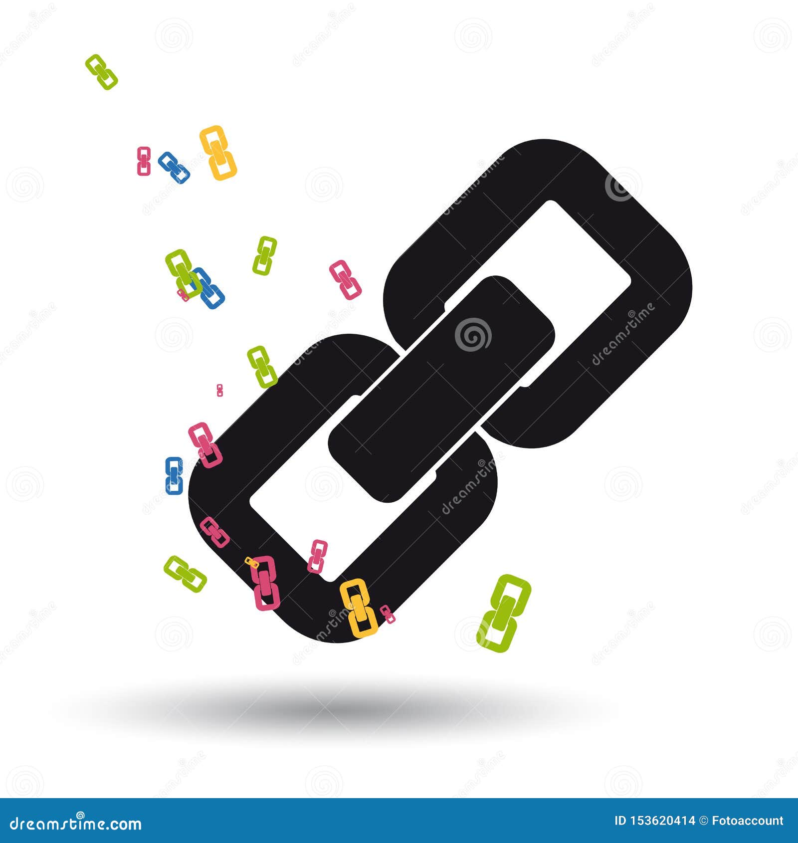 Link/Hyperlink Sign with Shadow - Colorful Vector Icons - Isolated on ...