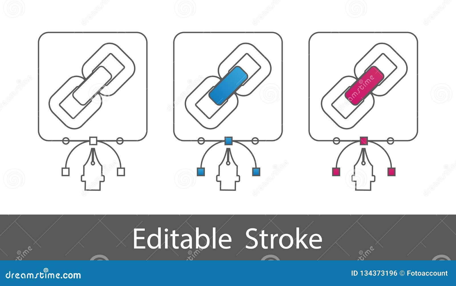 Link Hyperlink Symbol - Outline Styled Icon - Editable Stroke - Vector ...
