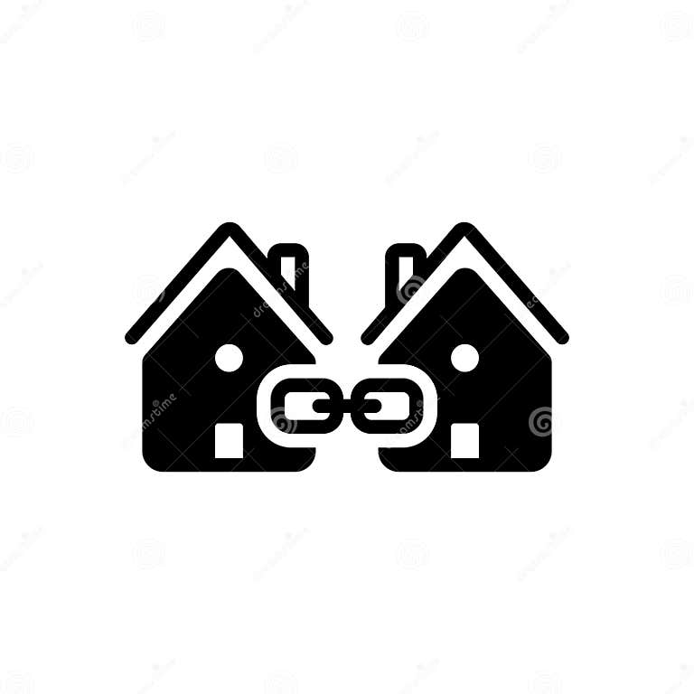 Black Solid Icon for Link, Attachment and Neighbor Stock Vector ...