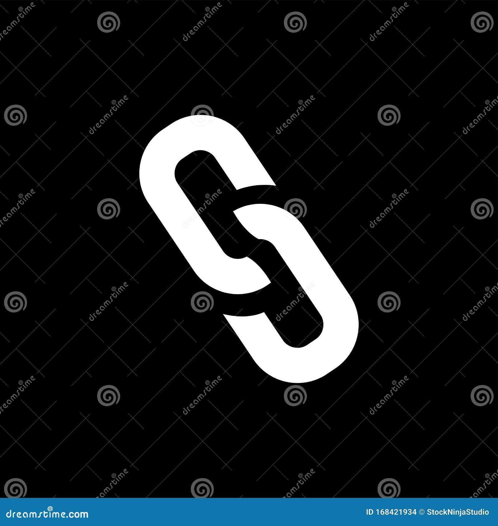 Link Icon on Black Background. Black Flat Style Vector Illustration ...