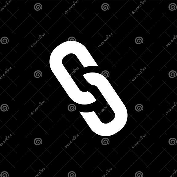 Link Icon on Black Background. Black Flat Style Vector Illustration ...